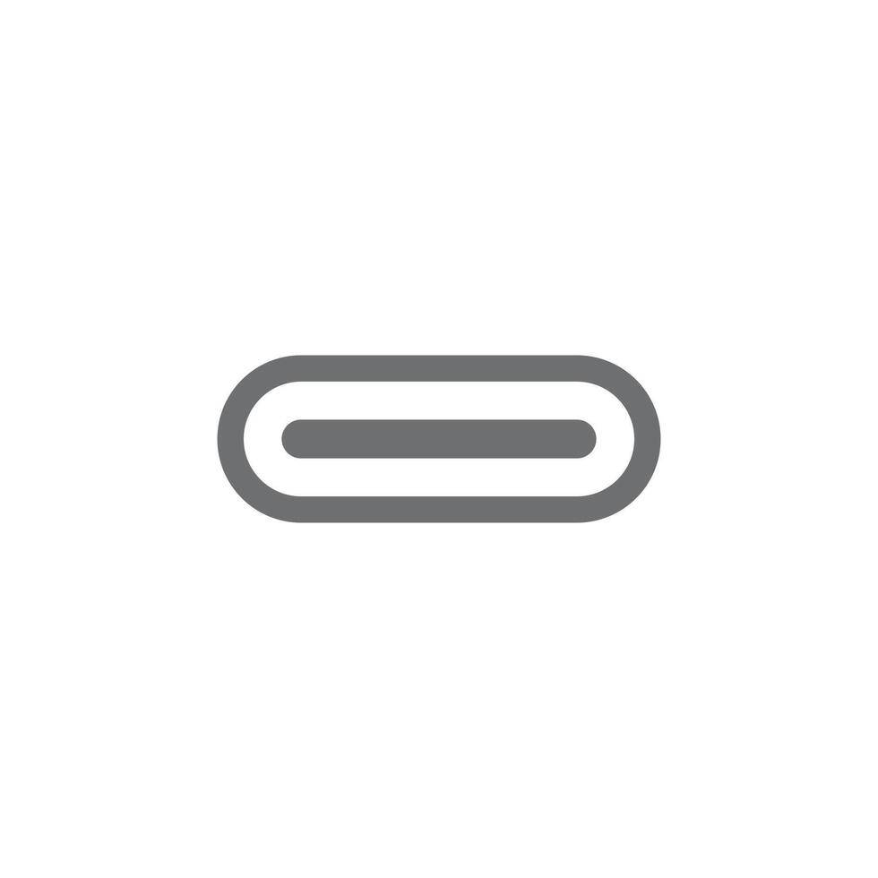 Eps10 Grey Vector Usb Type C Port Connector Abstract Icon Isolated On White Background Type C