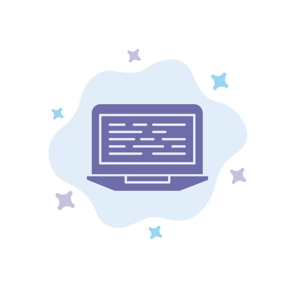 Laptop Coding Code Screen Computer Blue Icon On Abstract Cloud Background 13553819 Vector Art At