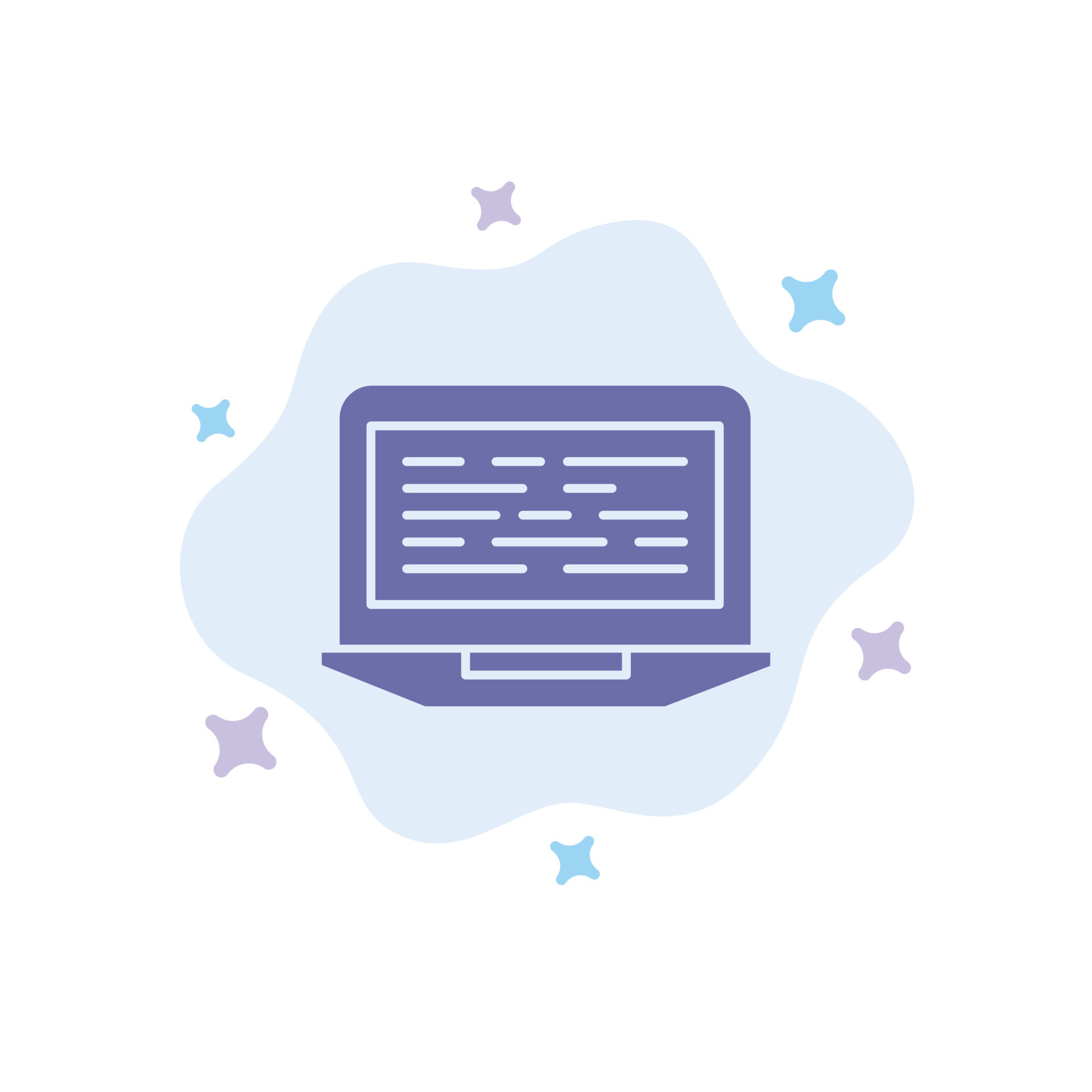 Laptop Coding Code Screen Computer Blue Icon On Abstract Cloud Background 13553819 Vector Art At