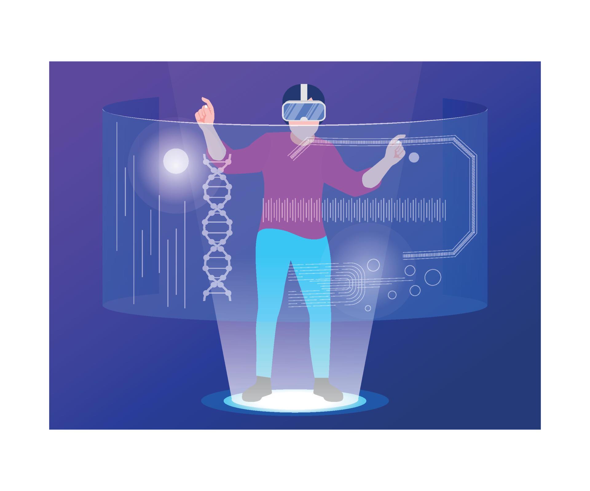 Virtual reality using technology 13555161 Vector Art at Vecteezy