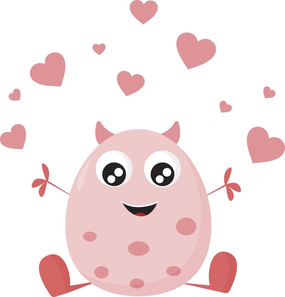 monstruo enamorado, ilustración, vector sobre fondo blanco. 13555712 ...