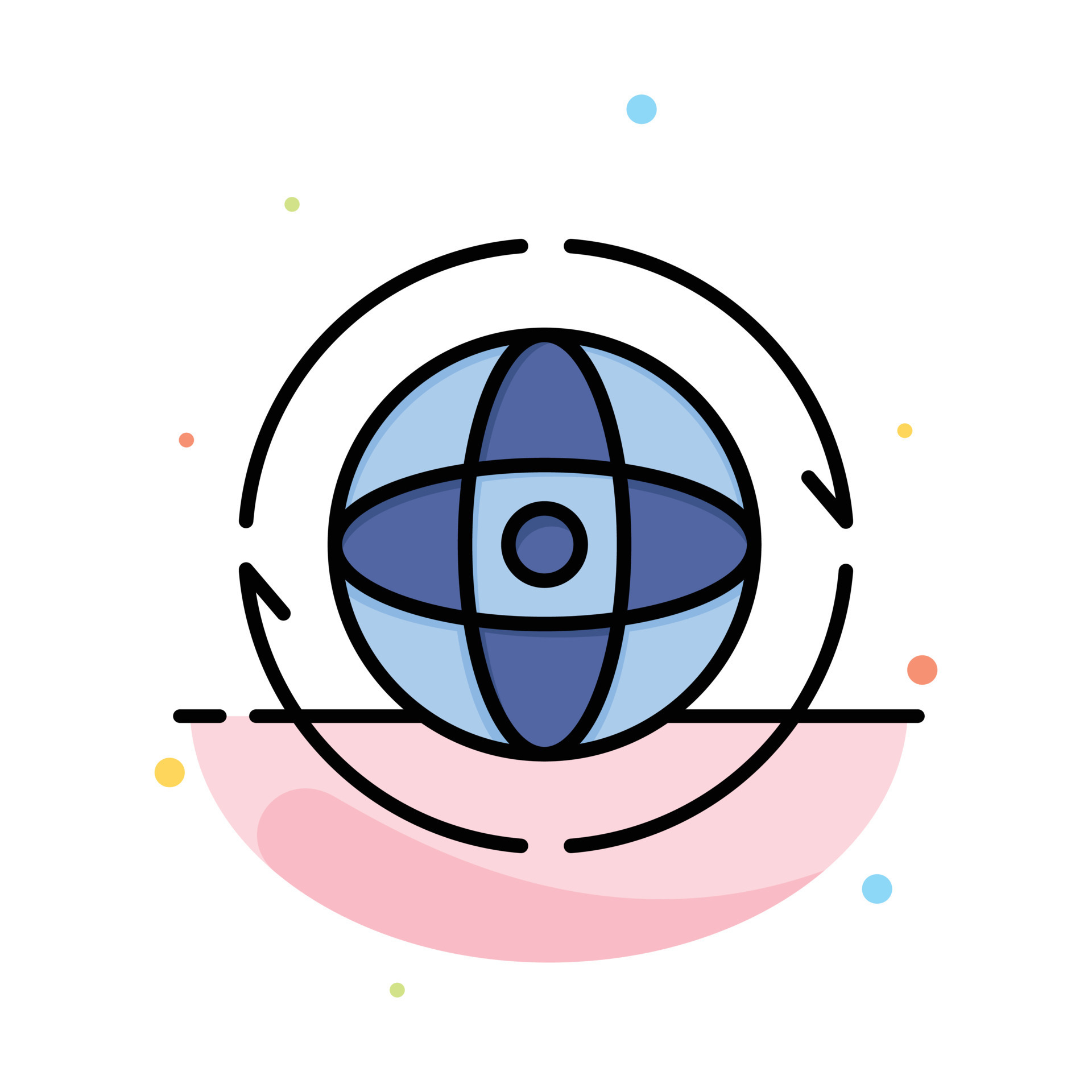 Globe World Earth Atom Connect Abstract Flat Color Icon Template 13558248 Vector Art At Vecteezy