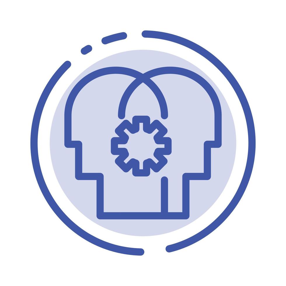 Brain Control Mind Setting Blue Dotted Line Line Icon 13558489 Vector