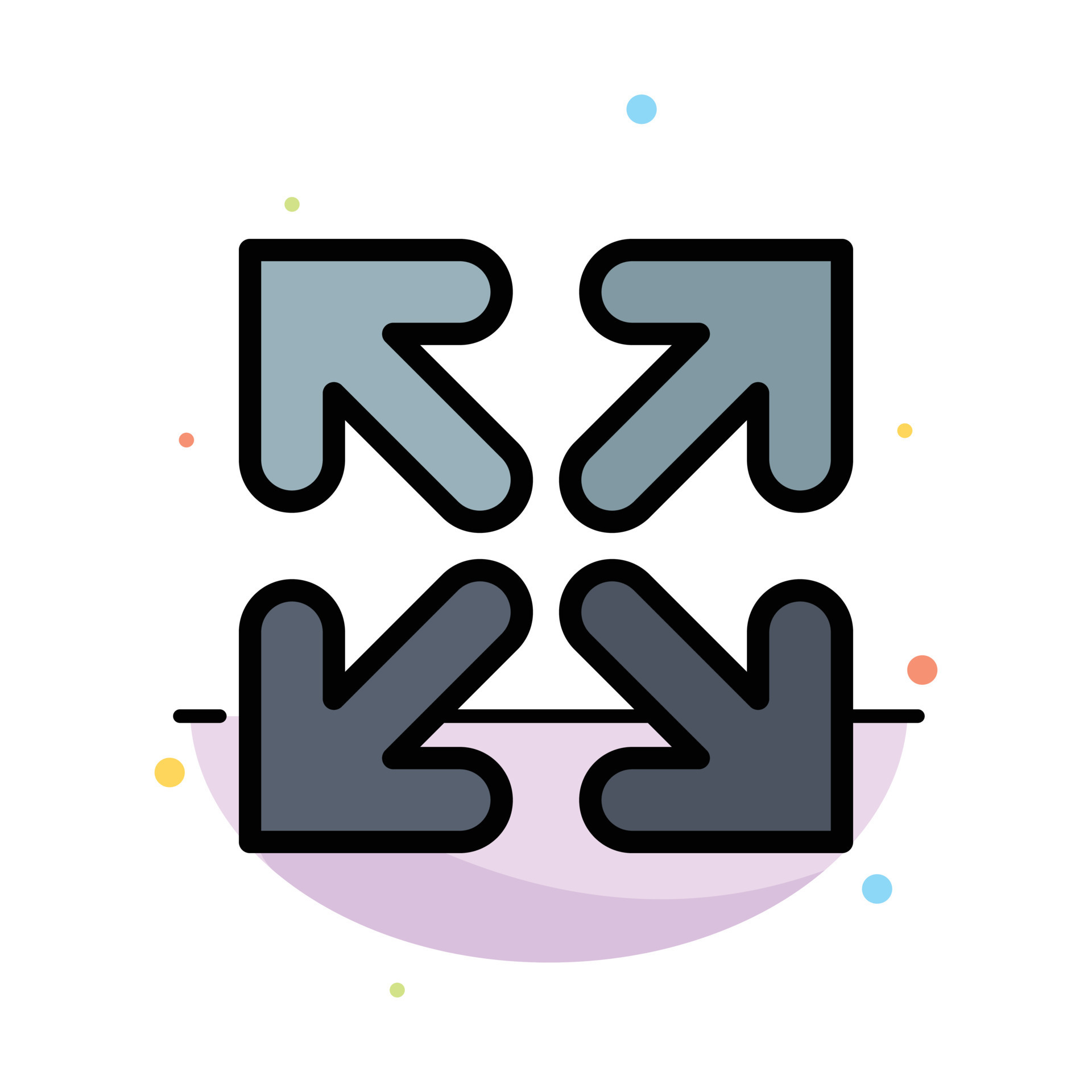 Arrow Direction Move Abstract Flat Color Icon Template 13558943 Vector