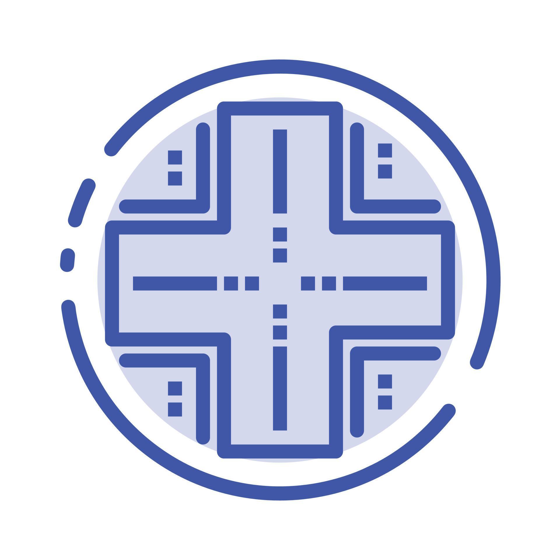 Computing Database Datacenter Mainframe Server Blue Dotted Line Line Icon 13559339 Vector Art At