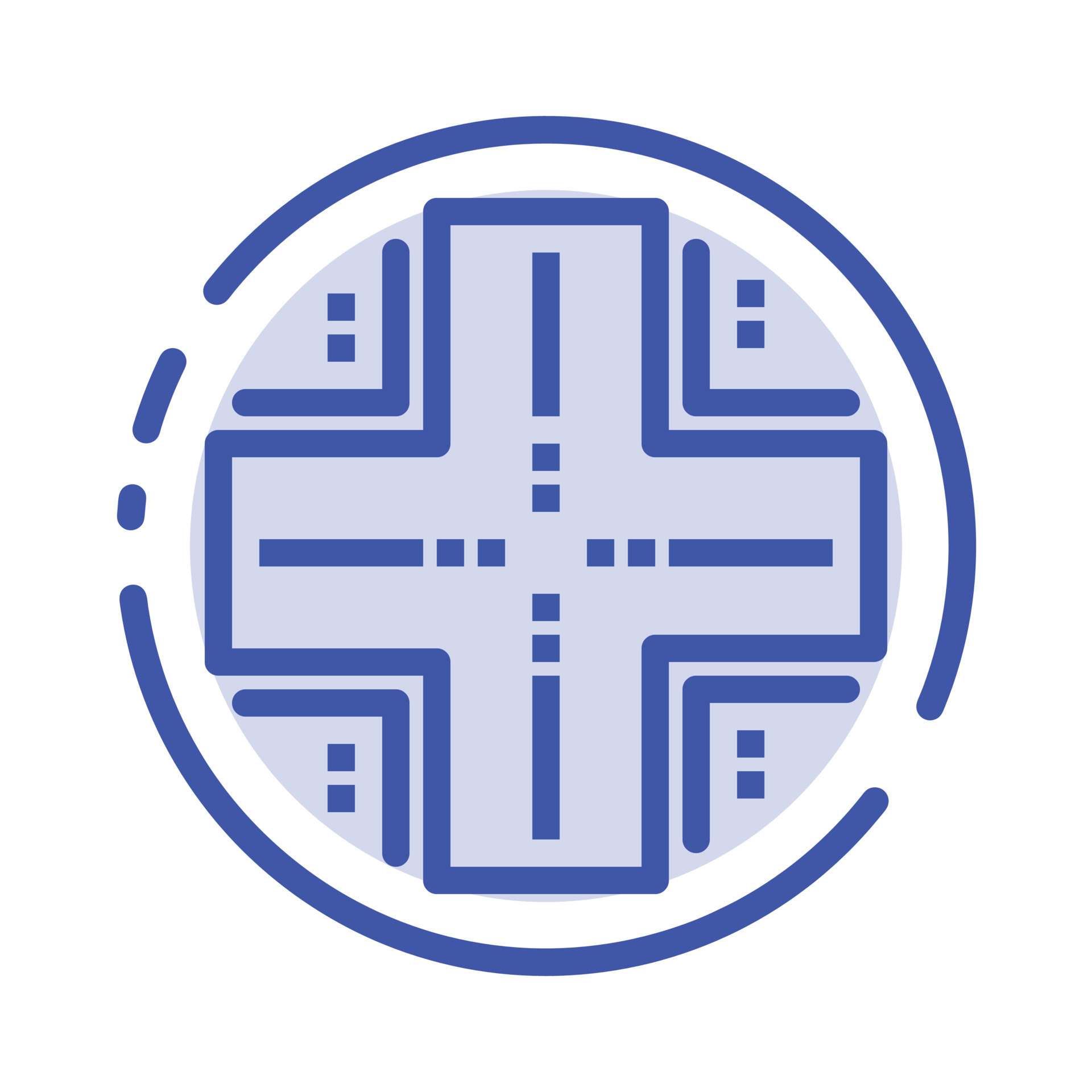 Computing Database Datacenter Mainframe Server Blue Dotted Line Line Icon 13559339 Vector Art At