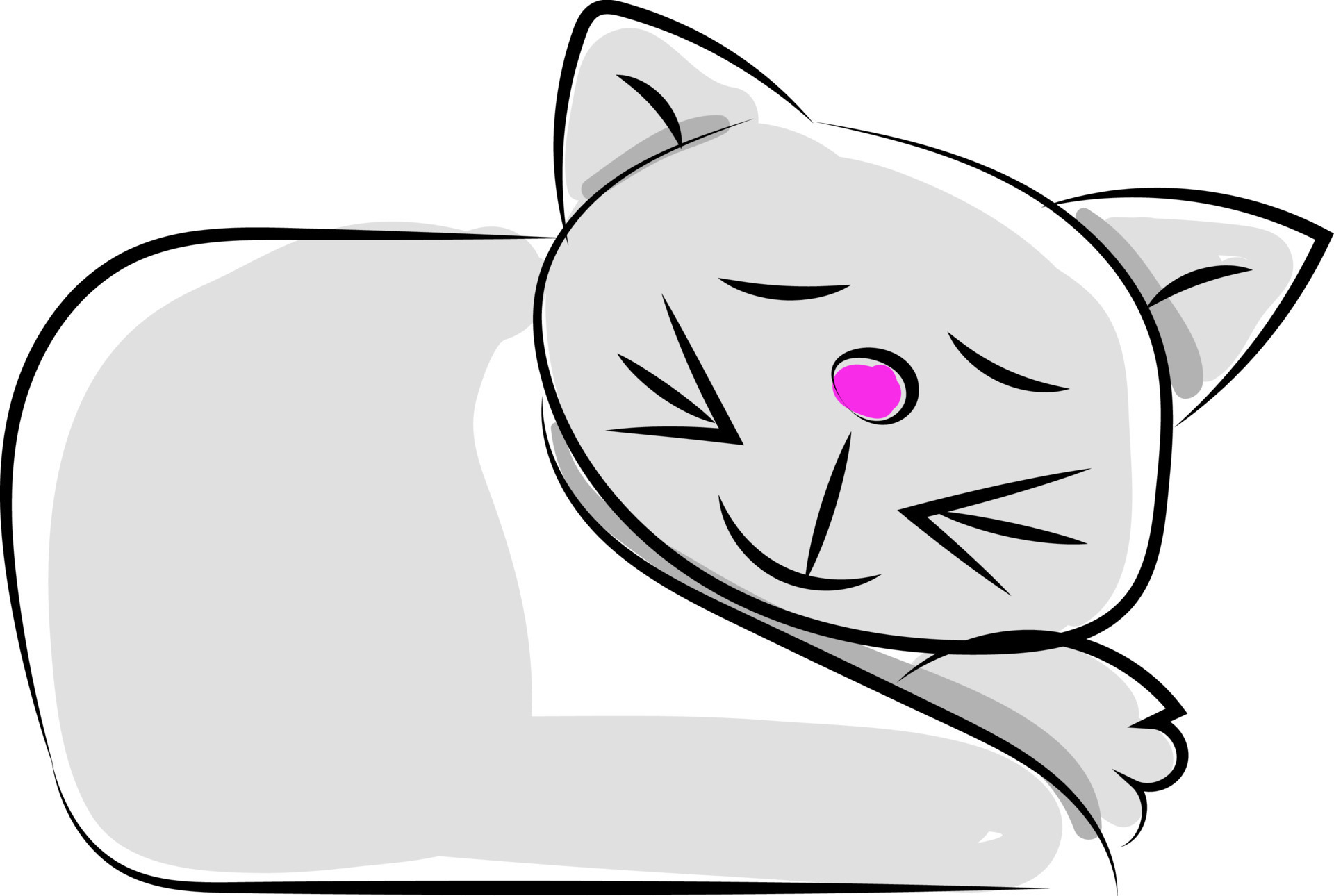 Sleeping Cat Illustration Vector On White Background 13561061 Vector