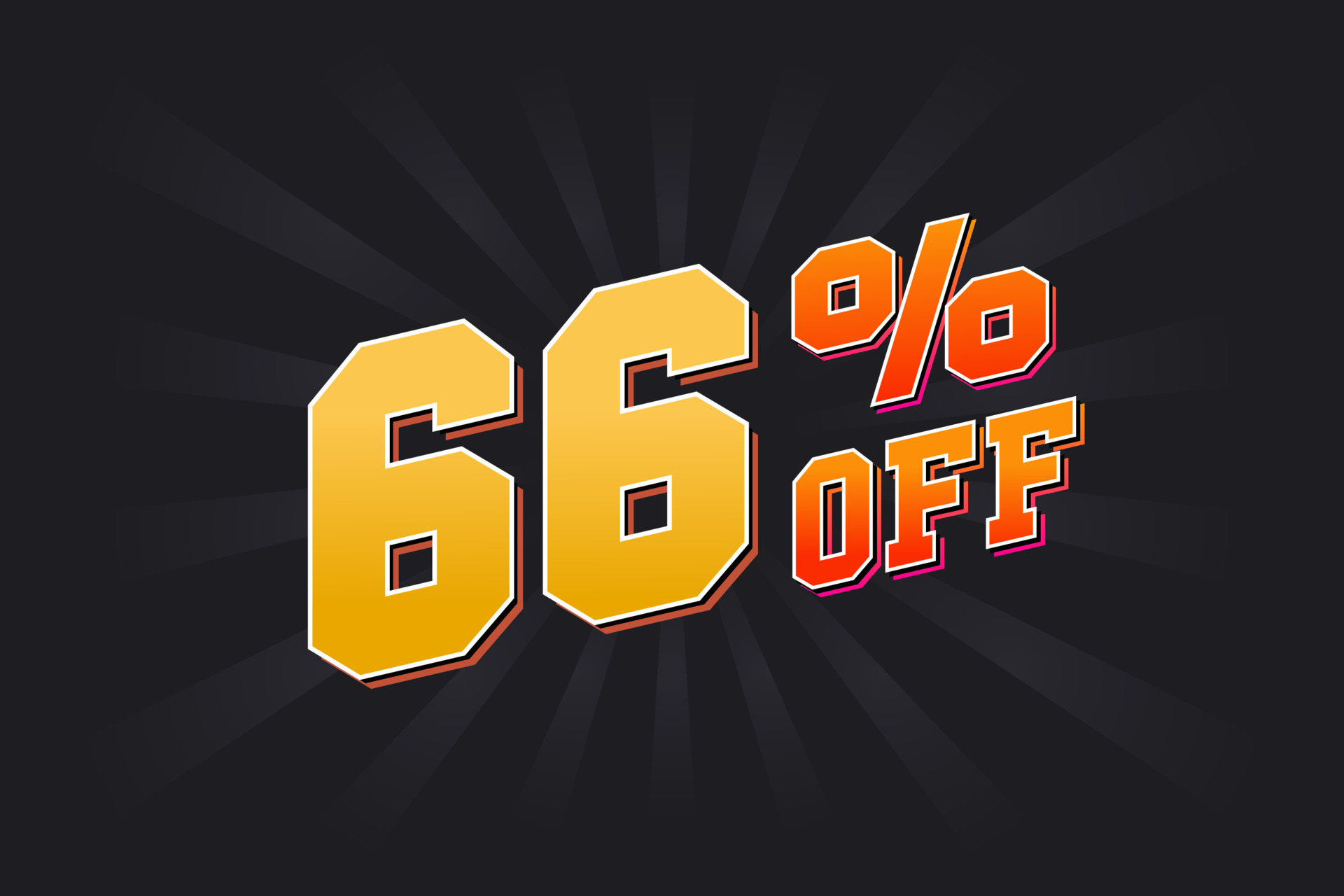 66 Percent off Special Discount Offer. 66 off Sale of advertising campaign vector graphics ...