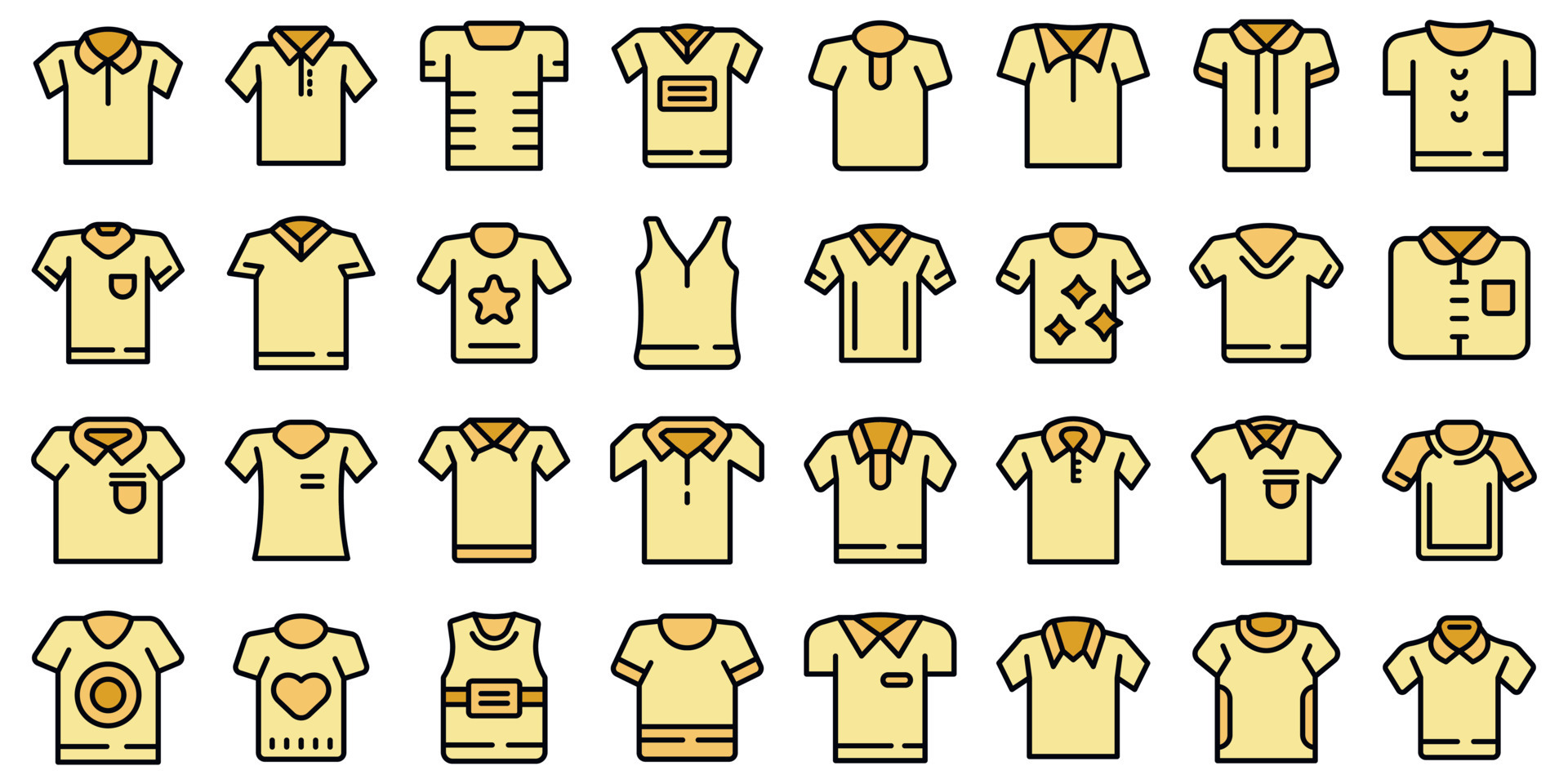 T-shirt icons set vector flat 13563511 Vector Art at Vecteezy