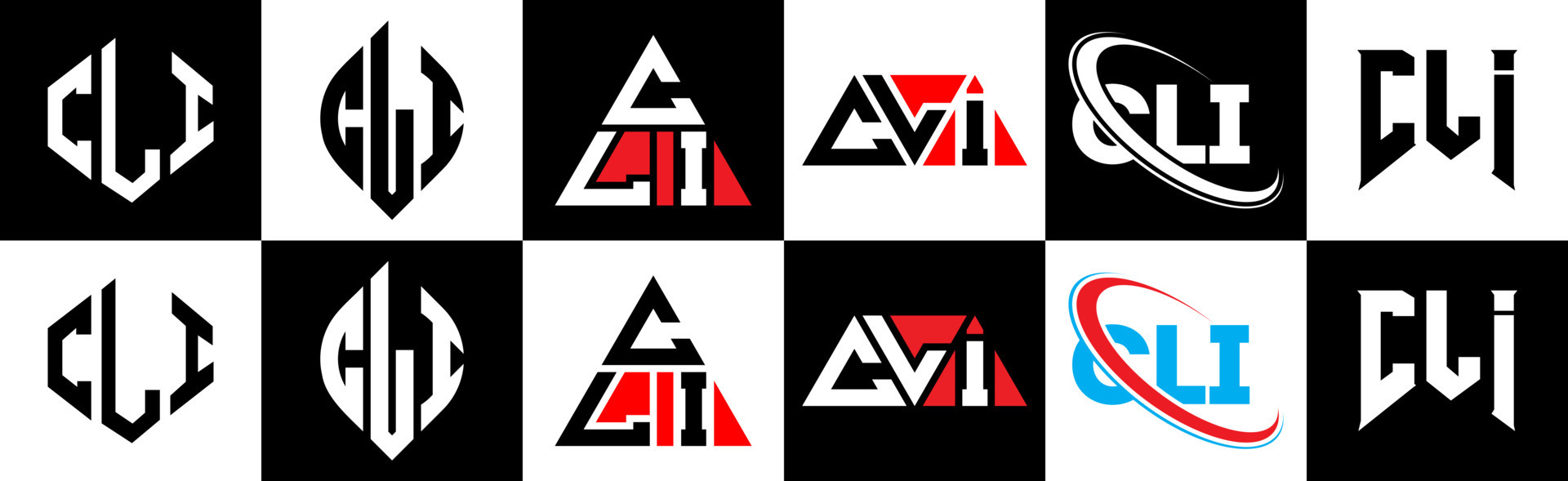 CLI letter logo design in six style. CLI polygon, circle, triangle ... CLI letter logo design in six style. CLI polygon, circle, triangle ...