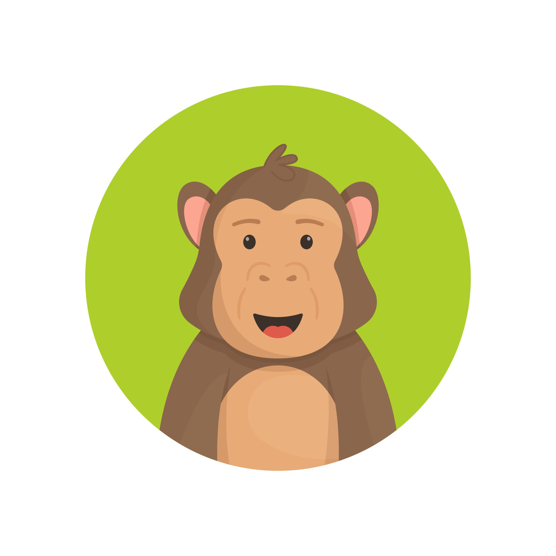 A cute monkey avatar on a green background. 13567018 Vector Art at Vecteezy