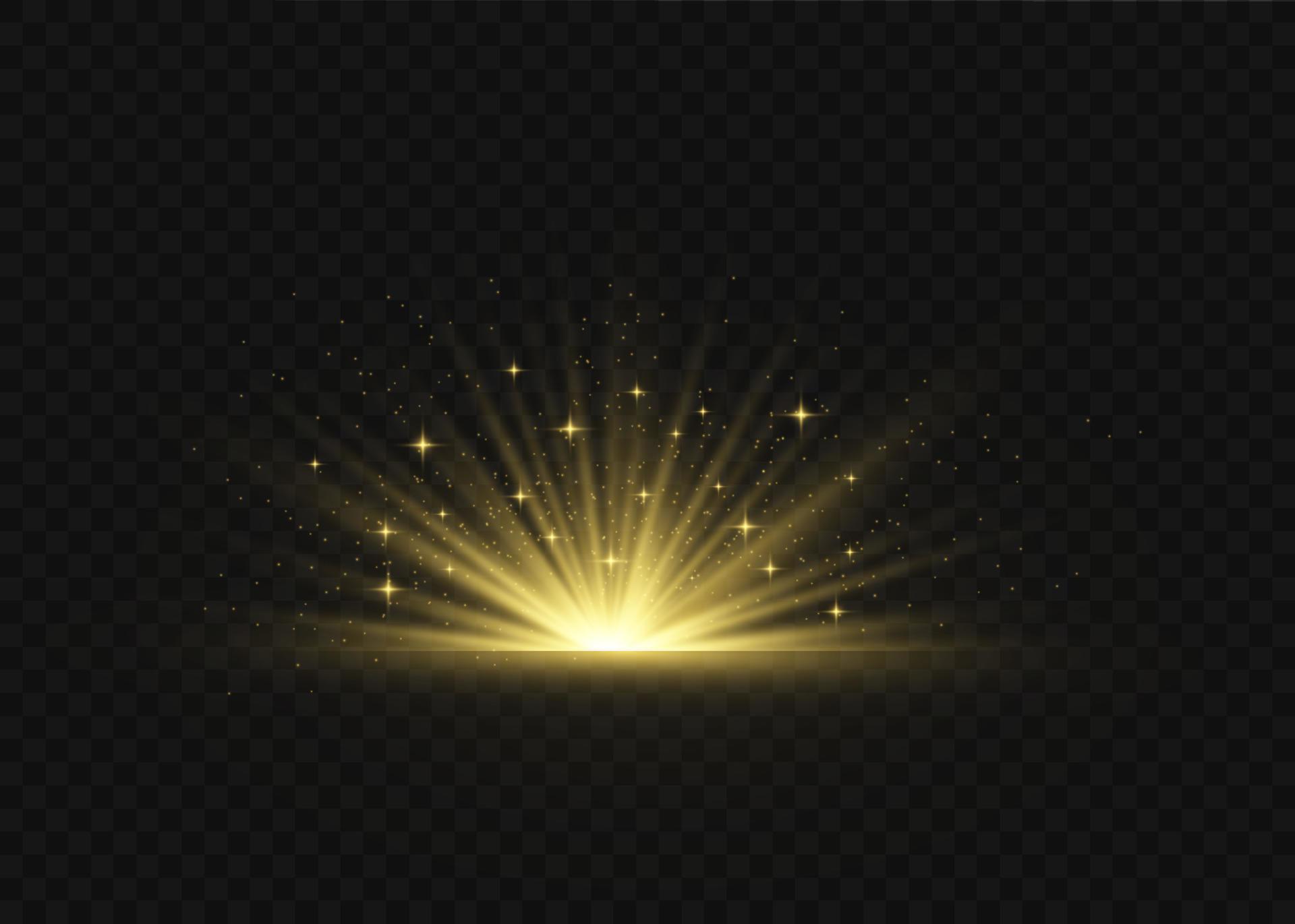 Explosion light effect. Abstract blue and yellow light rays effect background. The vector shines ...