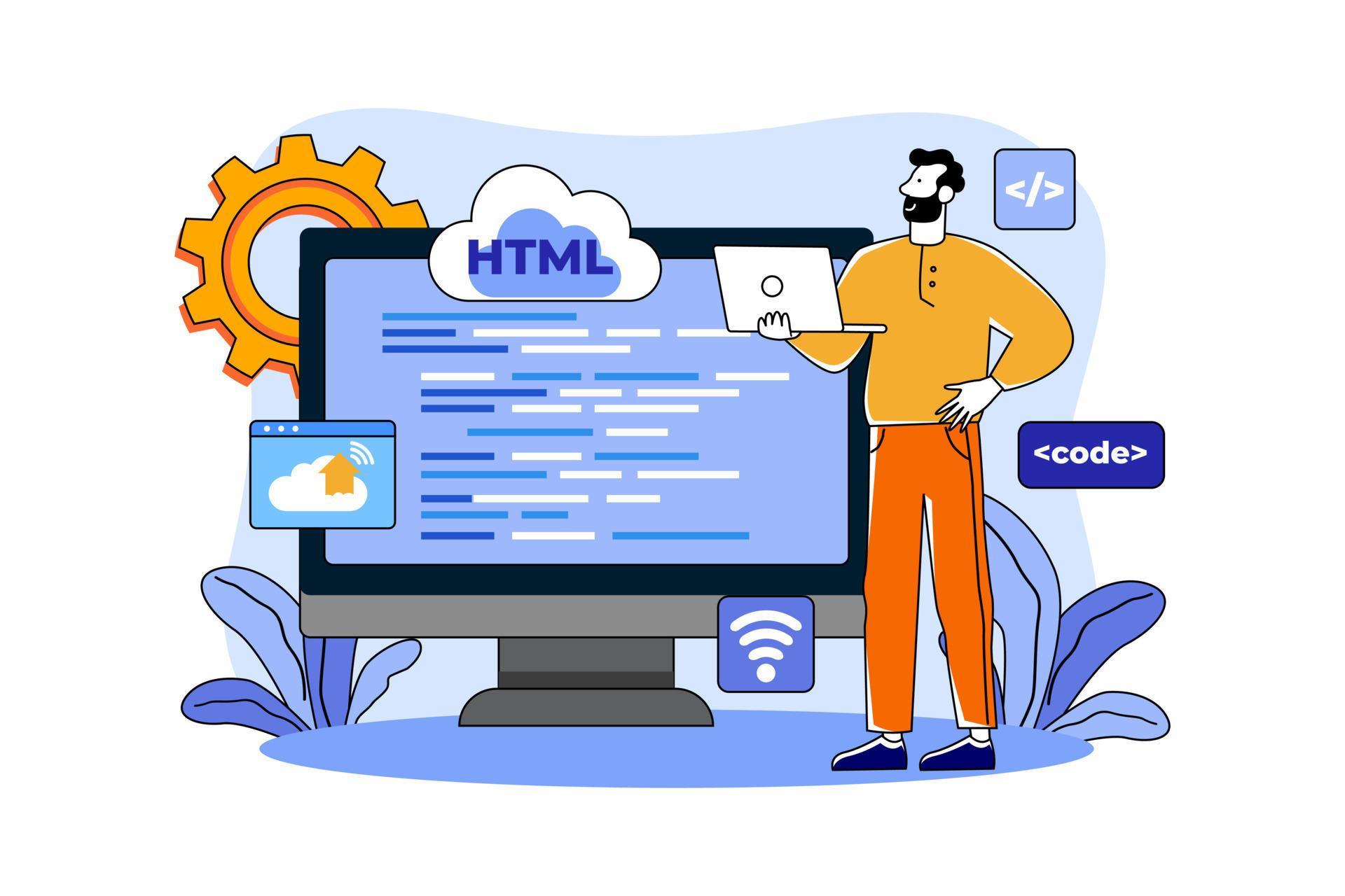 Man Coder Development Programming Computer 13567541 Vector Art At Vecteezy