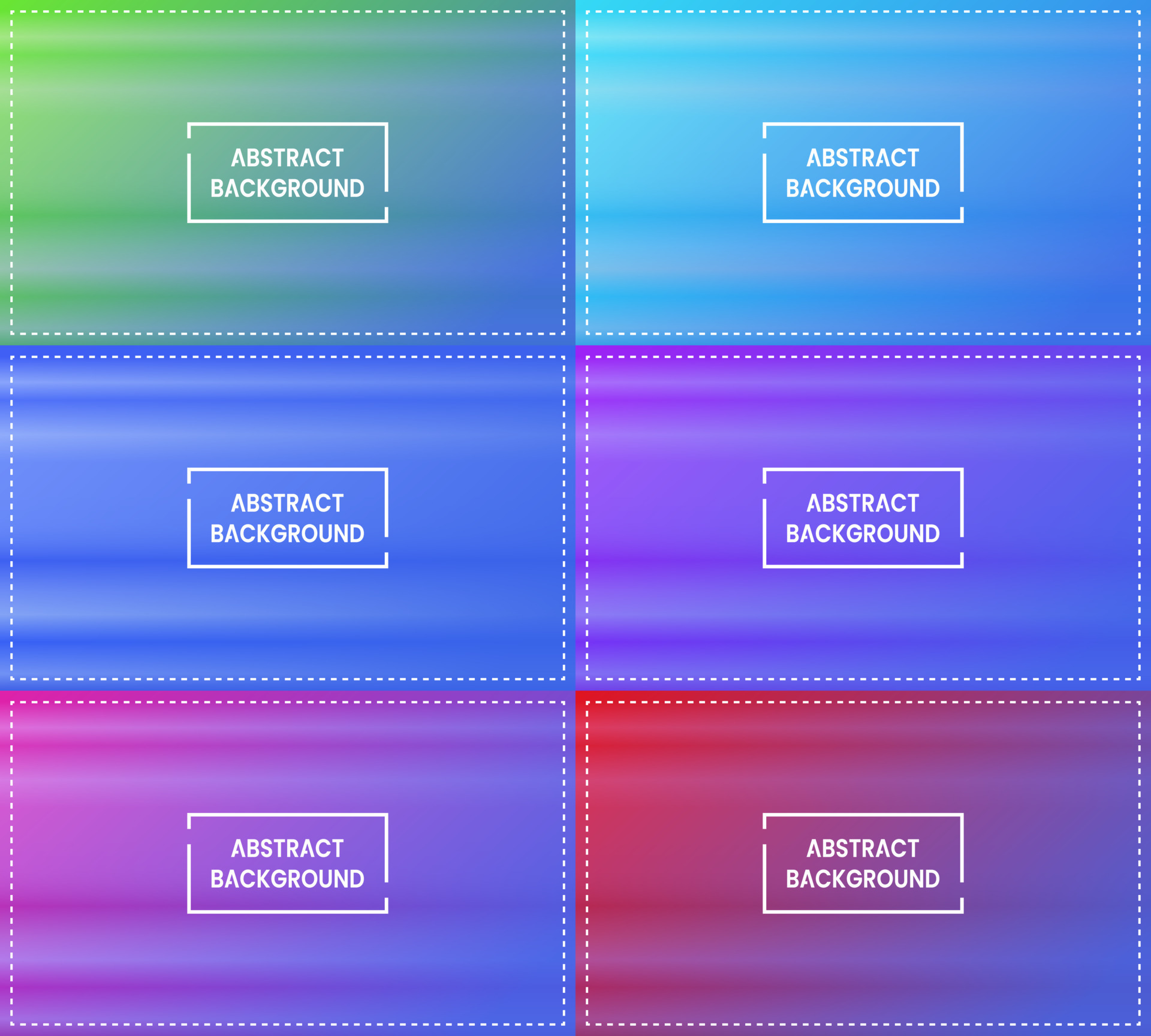 Six Sets Of And Blue Gradient Abstract Background With Horizontal Shine And Frame Blur Modern