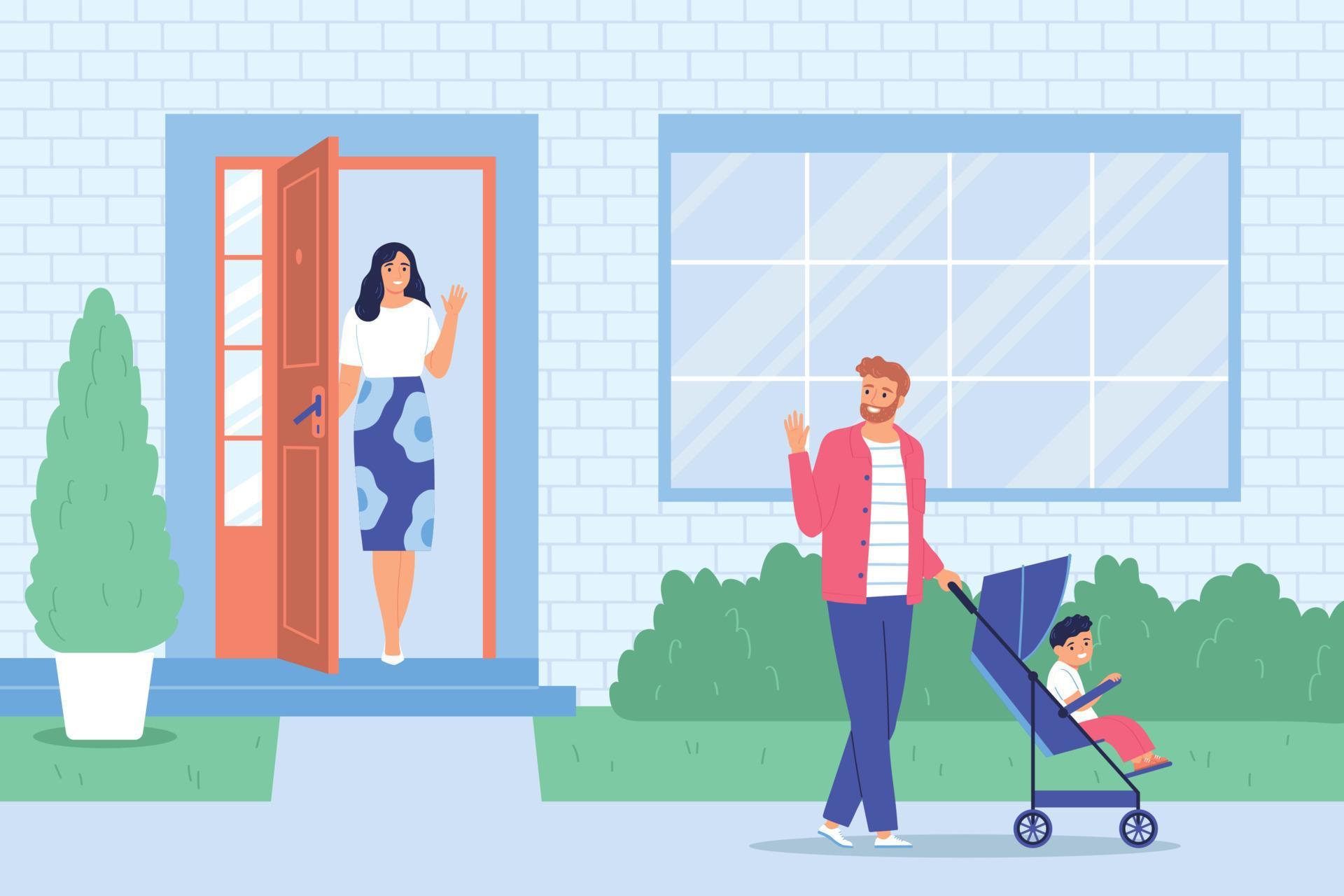 Leaving House Illustration 13567721 Vector Art at Vecteezy