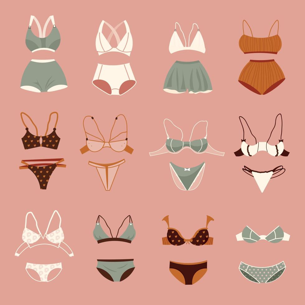 Lingerie Color Set 13567941 Vector Art At Vecteezy