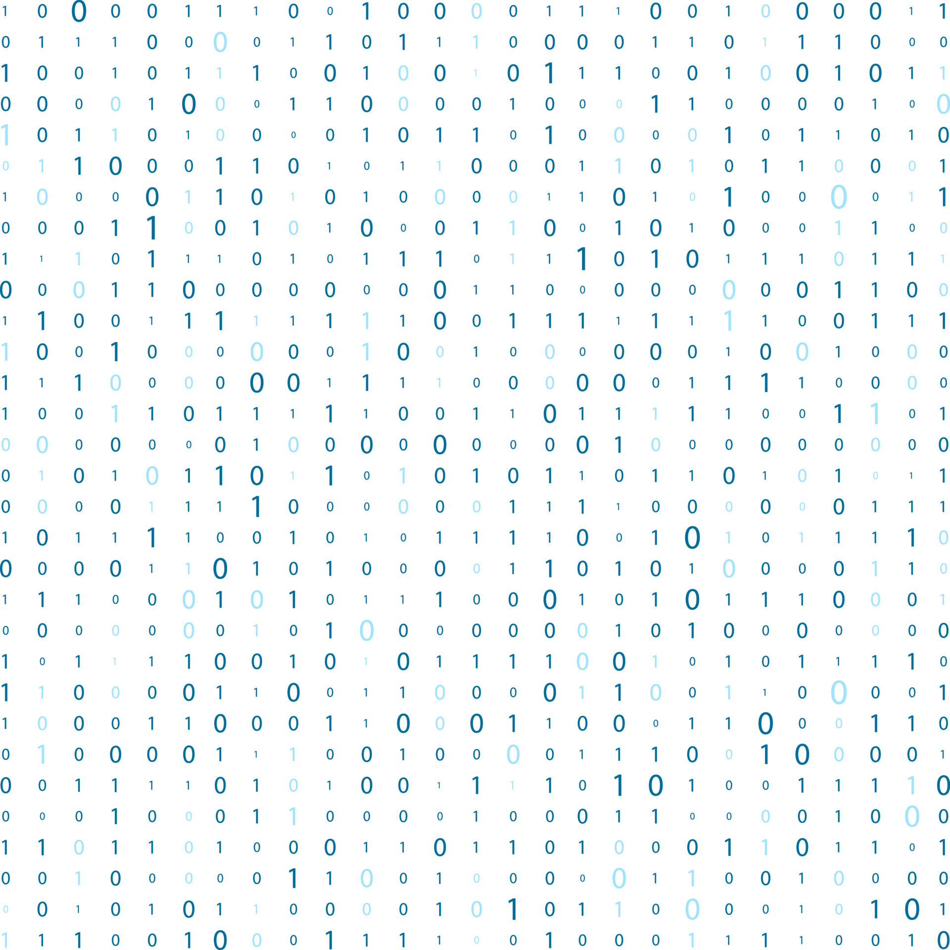 Numbers On A White Background Binary Code Data Stream Matrix