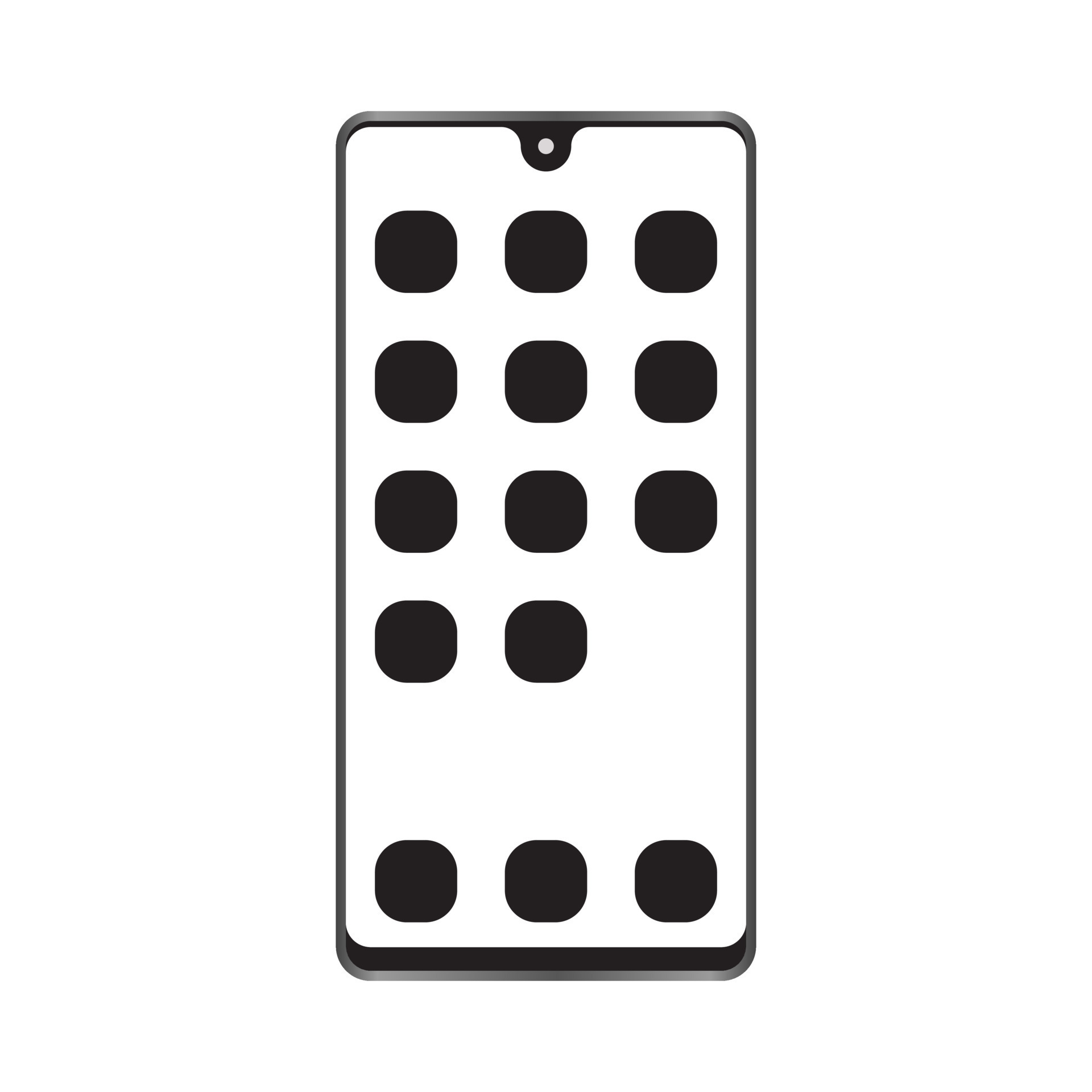 Flat vector icon a android mobile phone or smartphone with apps ...