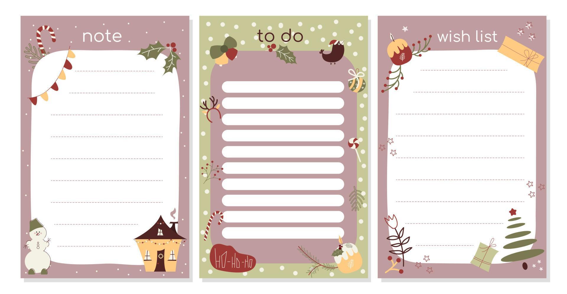Christmas To Do list template with cute festive elements. Daily winter ...