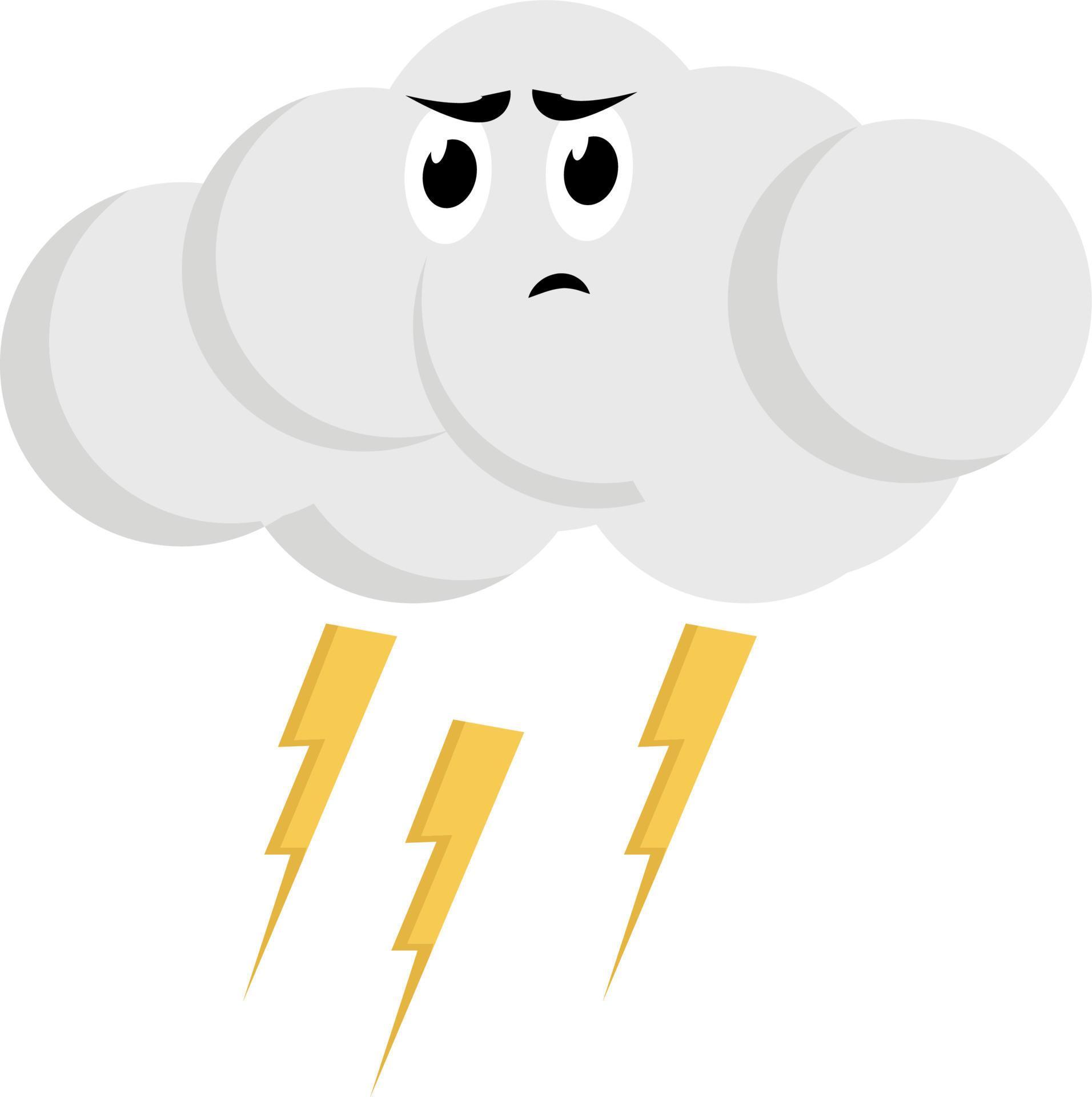 Thunder cloud, illustration, vector on white background. 13571169 Vector Art at Vecteezy