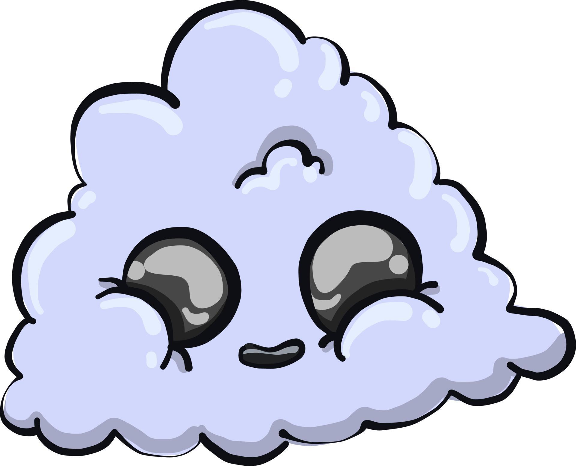 Sleepy small cloud,illustration,vector on white background 13571316 Vector Art at Vecteezy