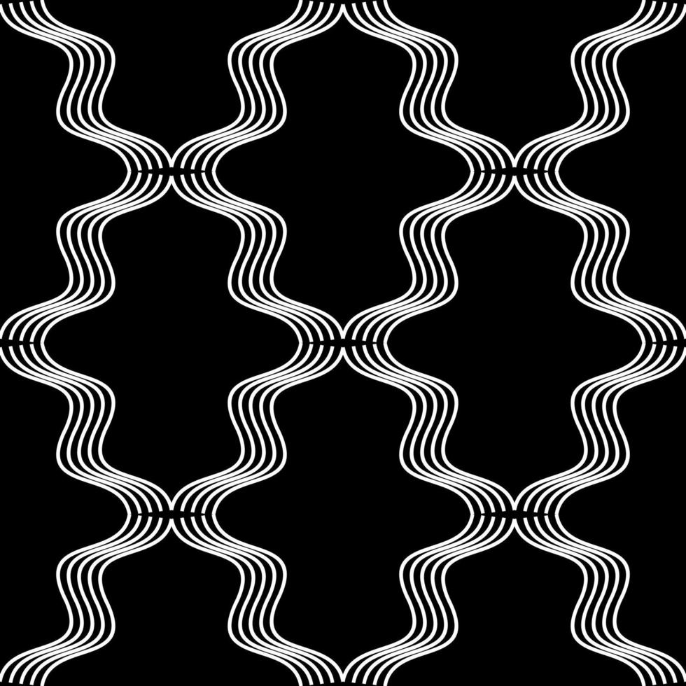Wavy Lines Seamless Pattern Black And White Wallpaper Texture Fabric