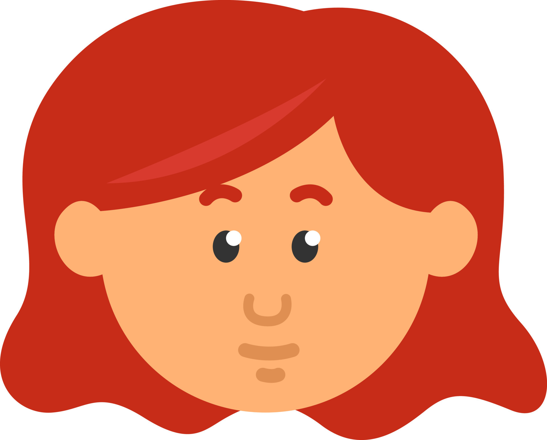 Girl With Short Red Hair Illustration Vector On A White Background