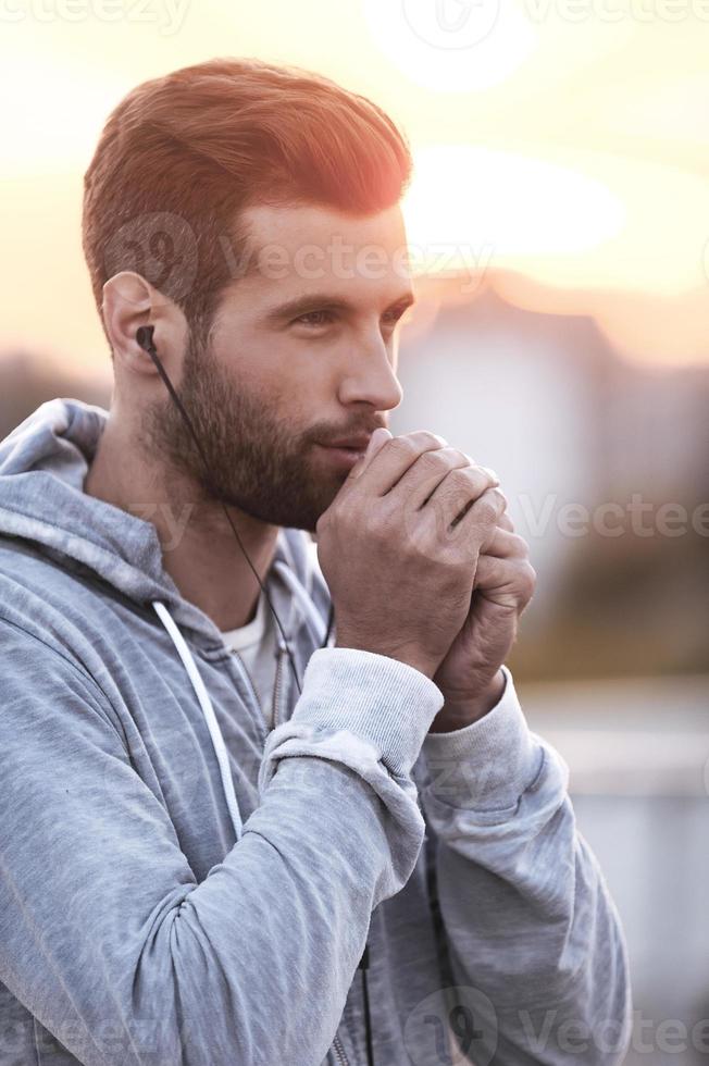 It Is So Cold Today Serious Young Man Warming Up His Hands While
