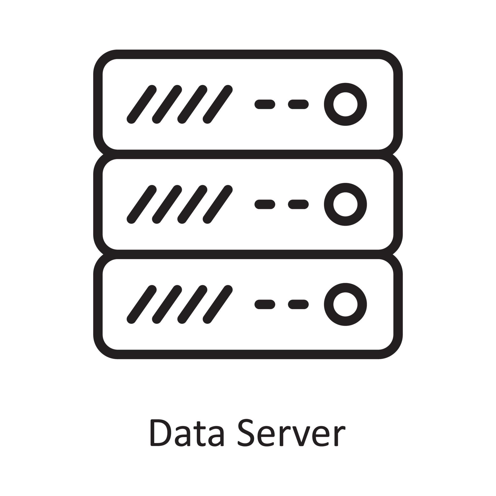 Data Server Vector Outline Icon Design Illustration Cloud Computing Symbol On White Background