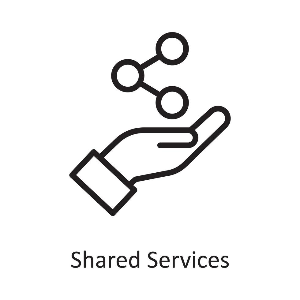 Shared Services Vector Outline Icon Design Illustration Cloud Computing Symbol On White