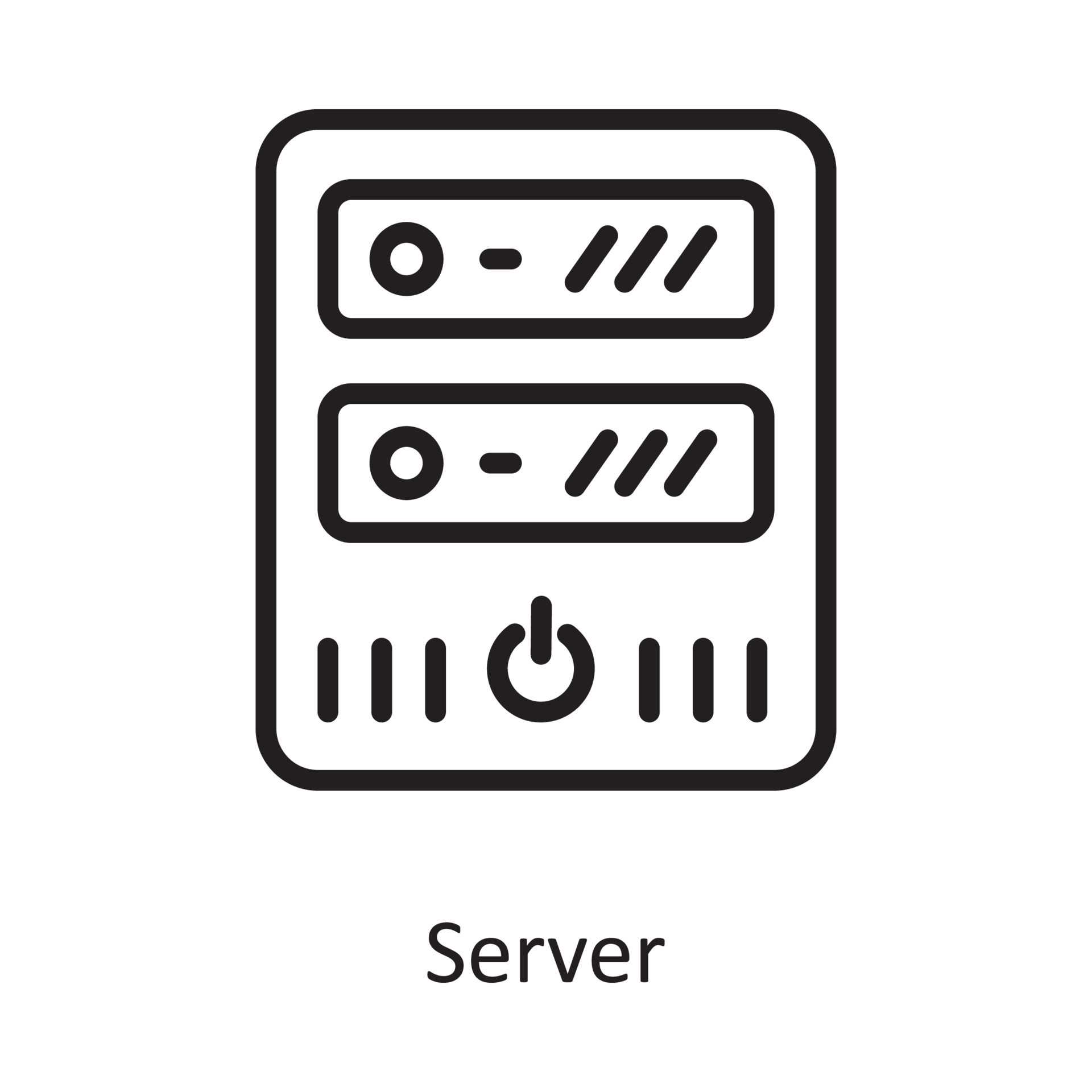 Server Vector Outline Icon Design Illustration Cloud Computing Symbol