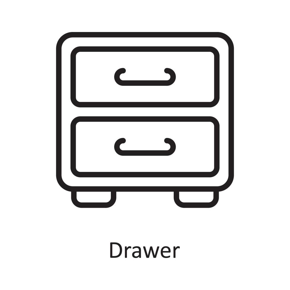 Drawer Vector Outline Icon Design Illustration Cloud Computing Symbol On White Background Eps