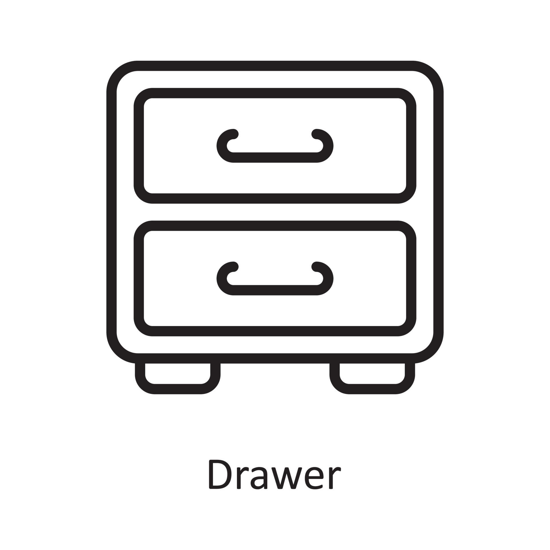 Drawer Vector Outline Icon Design Illustration Cloud Computing Symbol On White Background Eps