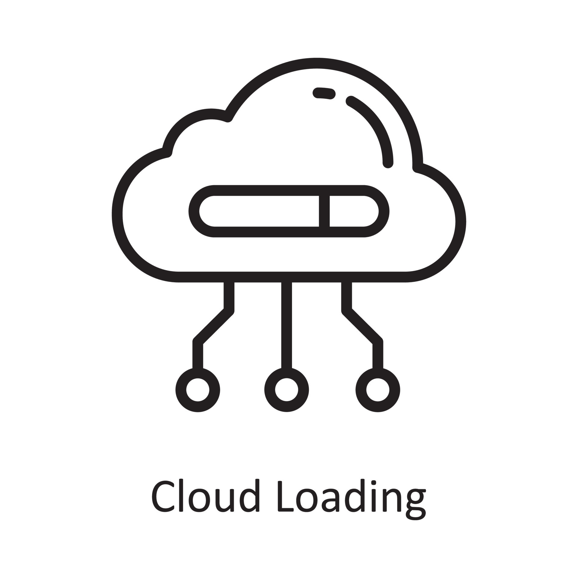 Cloud Loading Vector Outline Icon Design Illustration Cloud Computing Symbol On White