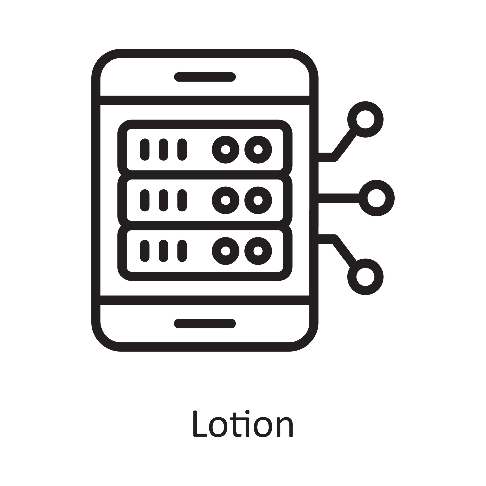 Mobile Server Vector Outline Icon Design Illustration Cloud Computing Symbol On White