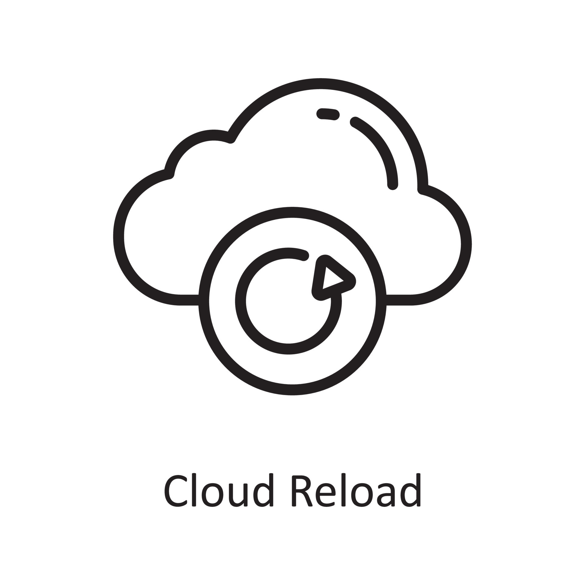 Cloud Reload Vector Outline Icon Design Illustration Cloud Computing Symbol On White Background
