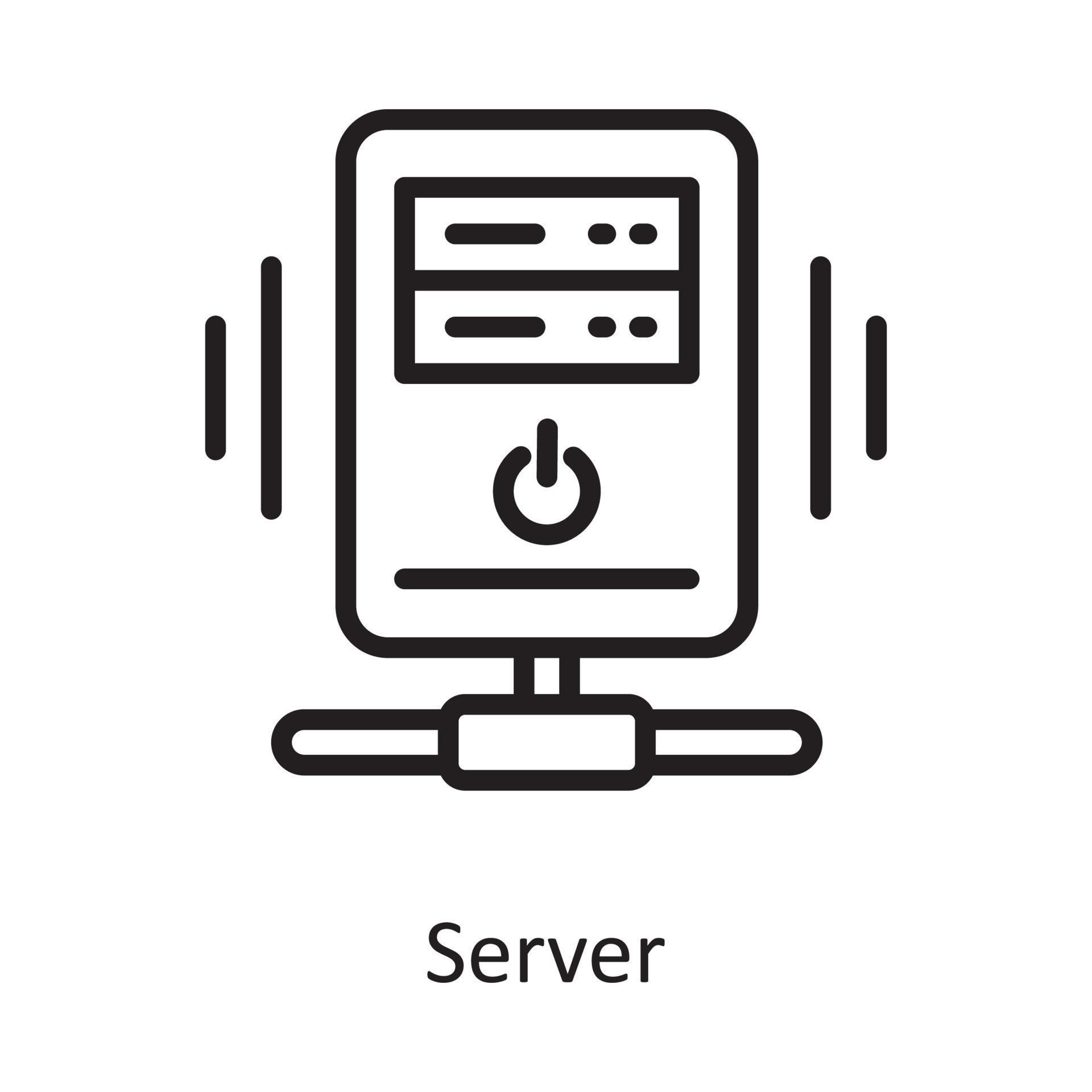 Server Vector Outline Icon Design Illustration Cloud Computing Symbol On White Background Eps