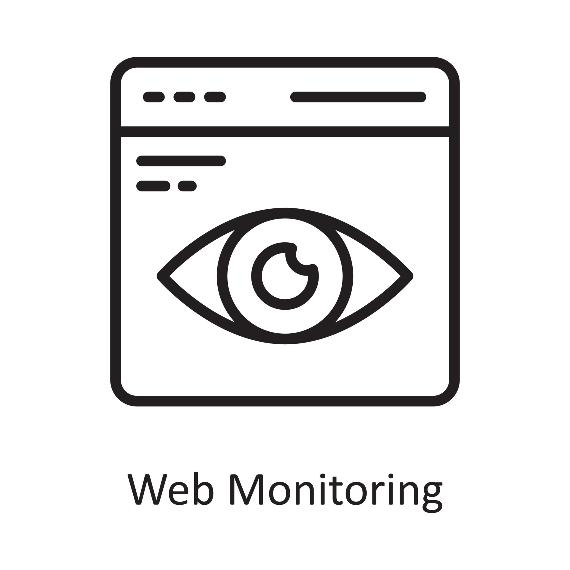 Web Monitoring Vector Outline Icon Design illustration. Cloud Computing Symbol on White ...