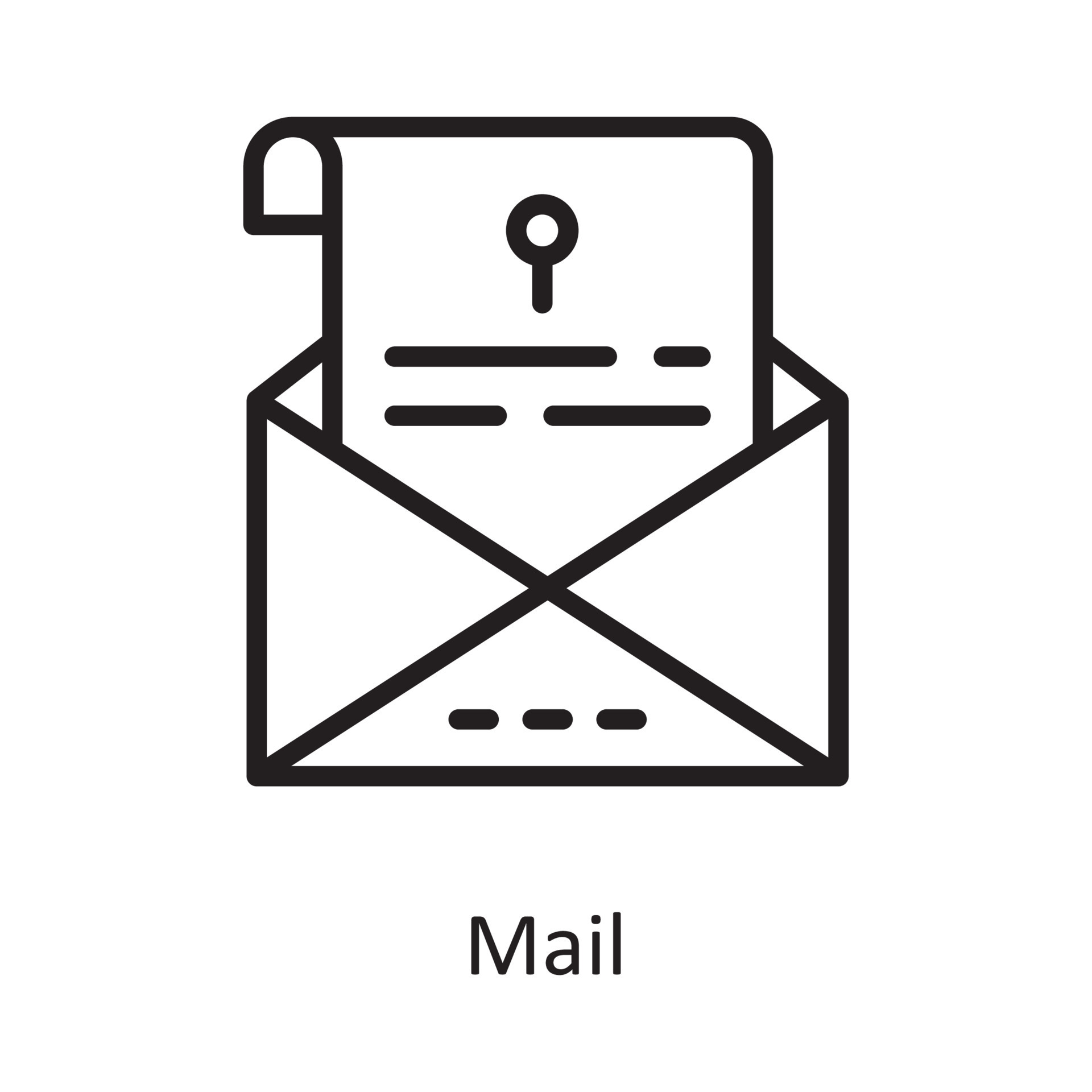 Mail Vector Outline Icon Design Illustration Cloud Computing Symbol On