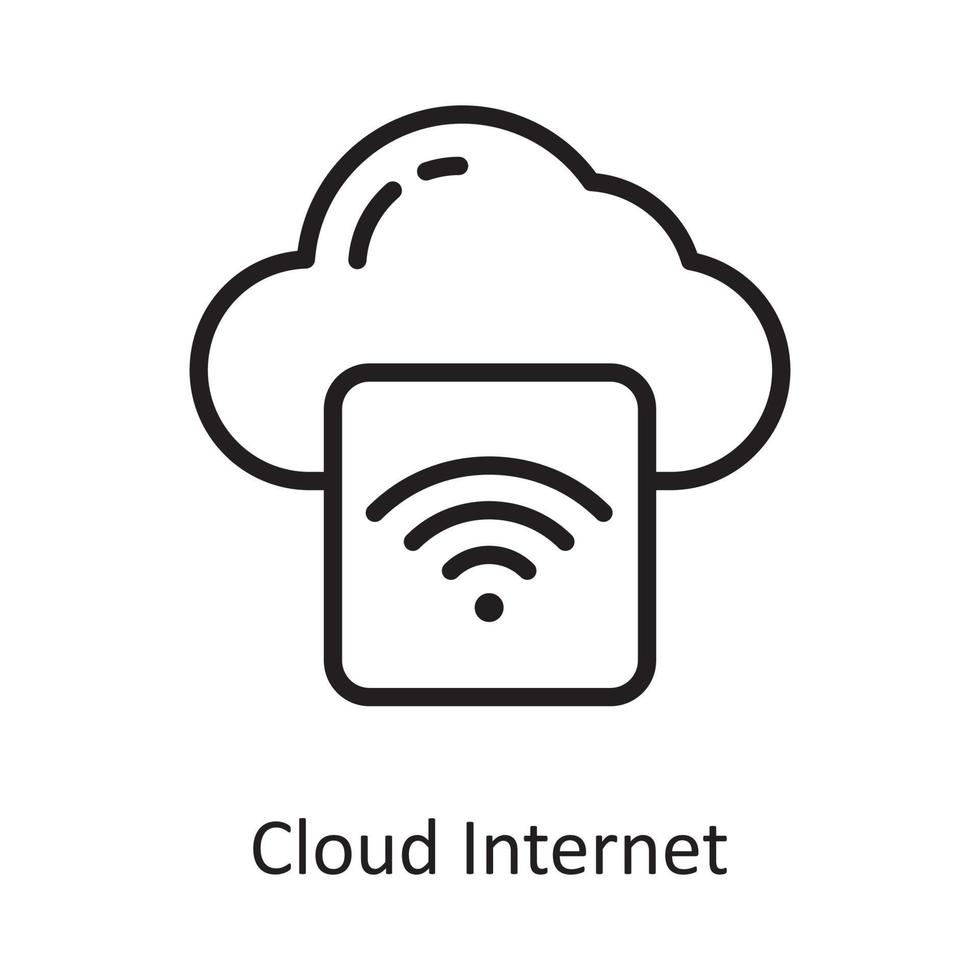 Cloud Internet Vector Outline Icon Design Illustration Cloud Computing