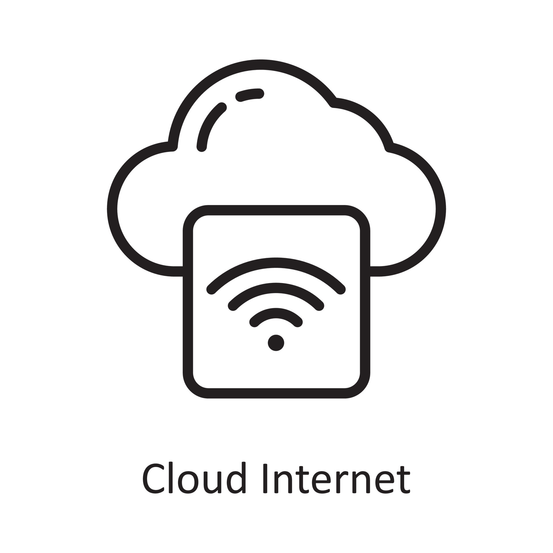Cloud Internet Vector Outline Icon Design Illustration Cloud Computing Symbol On White