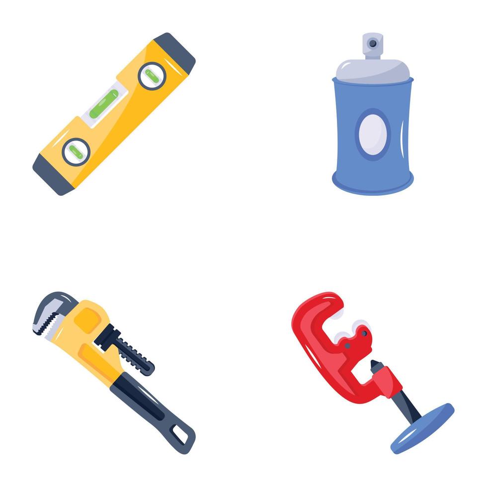 Set of Trendy Tools Flat Icons 13587650 Vector Art at Vecteezy