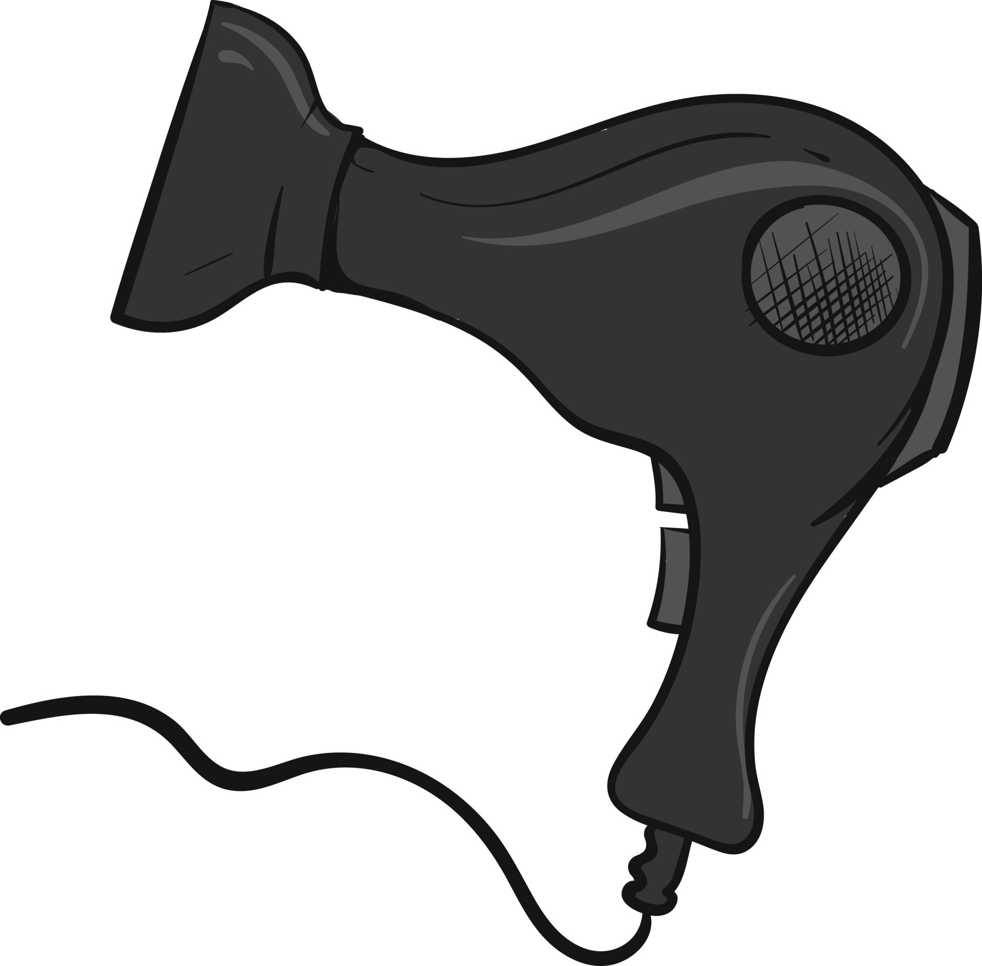 Black Hair Dryer Illustration Vector On White Background 13594552