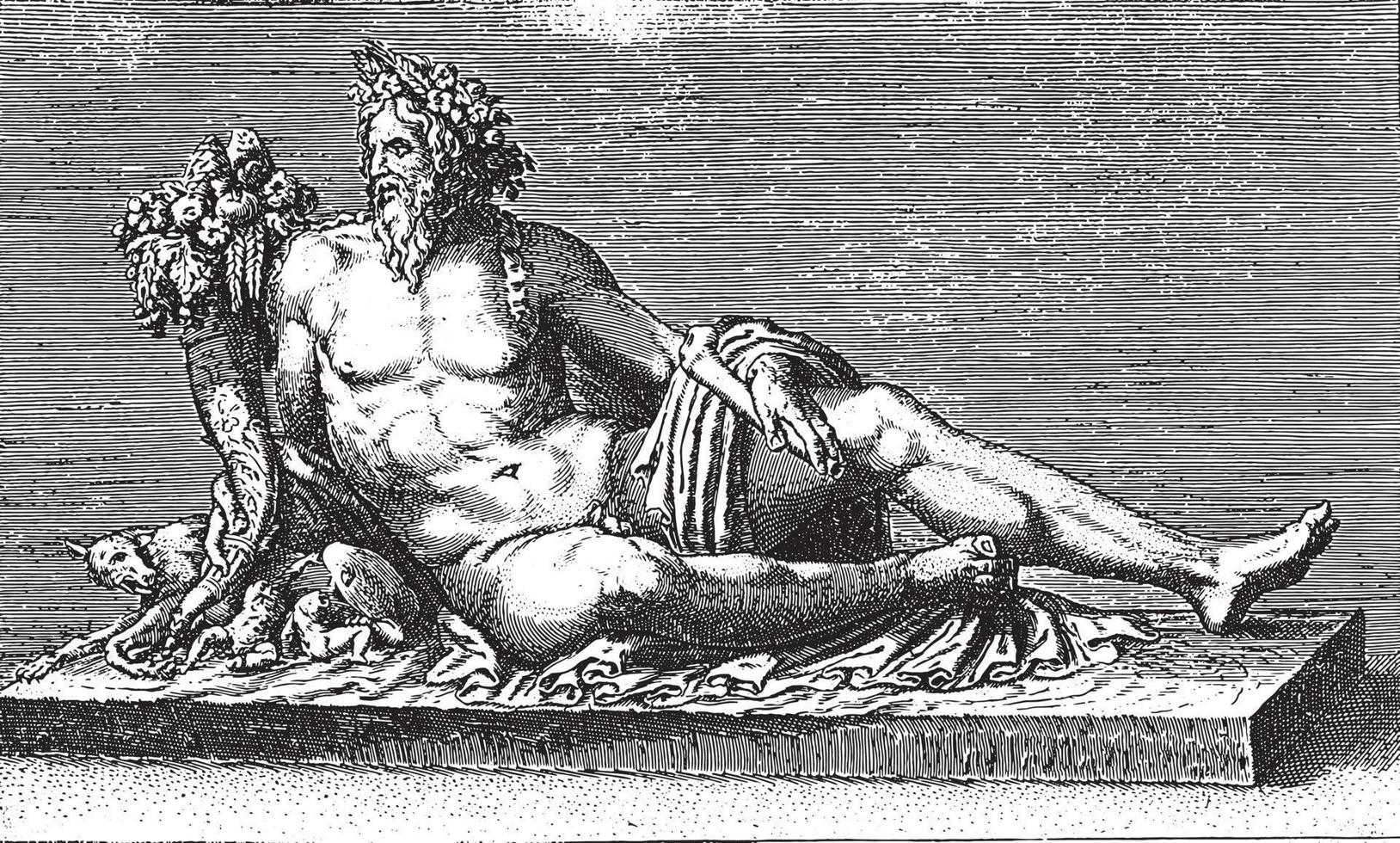 escultura del río tíber, ilustración antigua. 13597946 Vector en Vecteezy