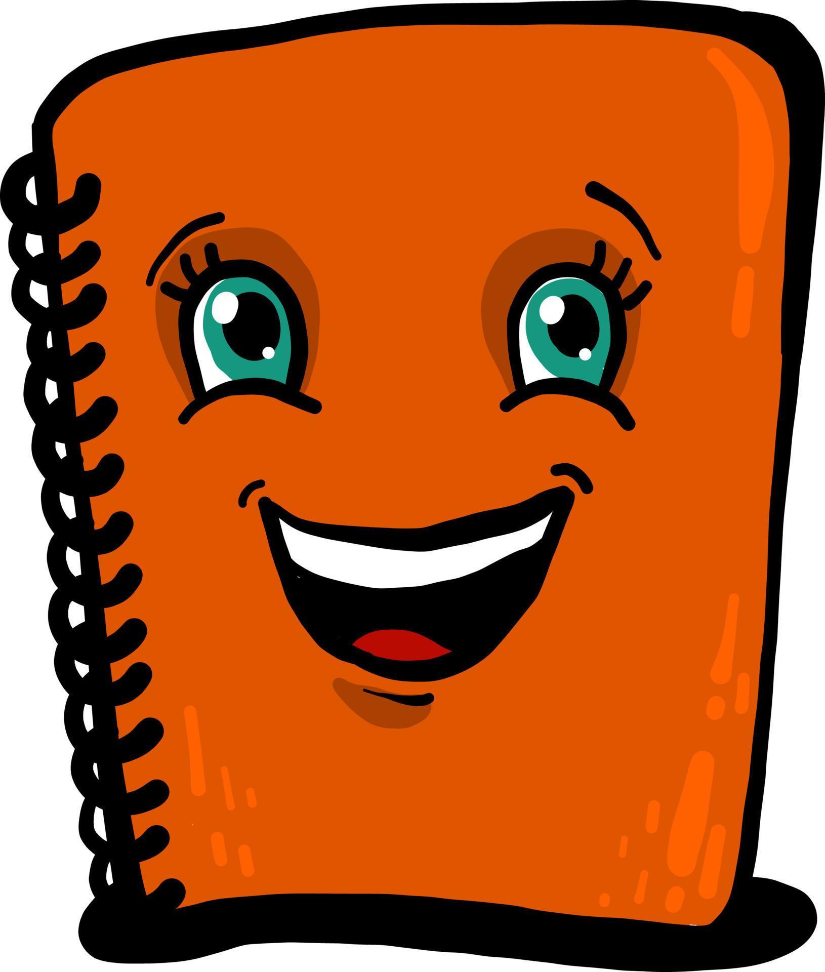 Orange Notebook Illustration Vector On White Background 13598318
