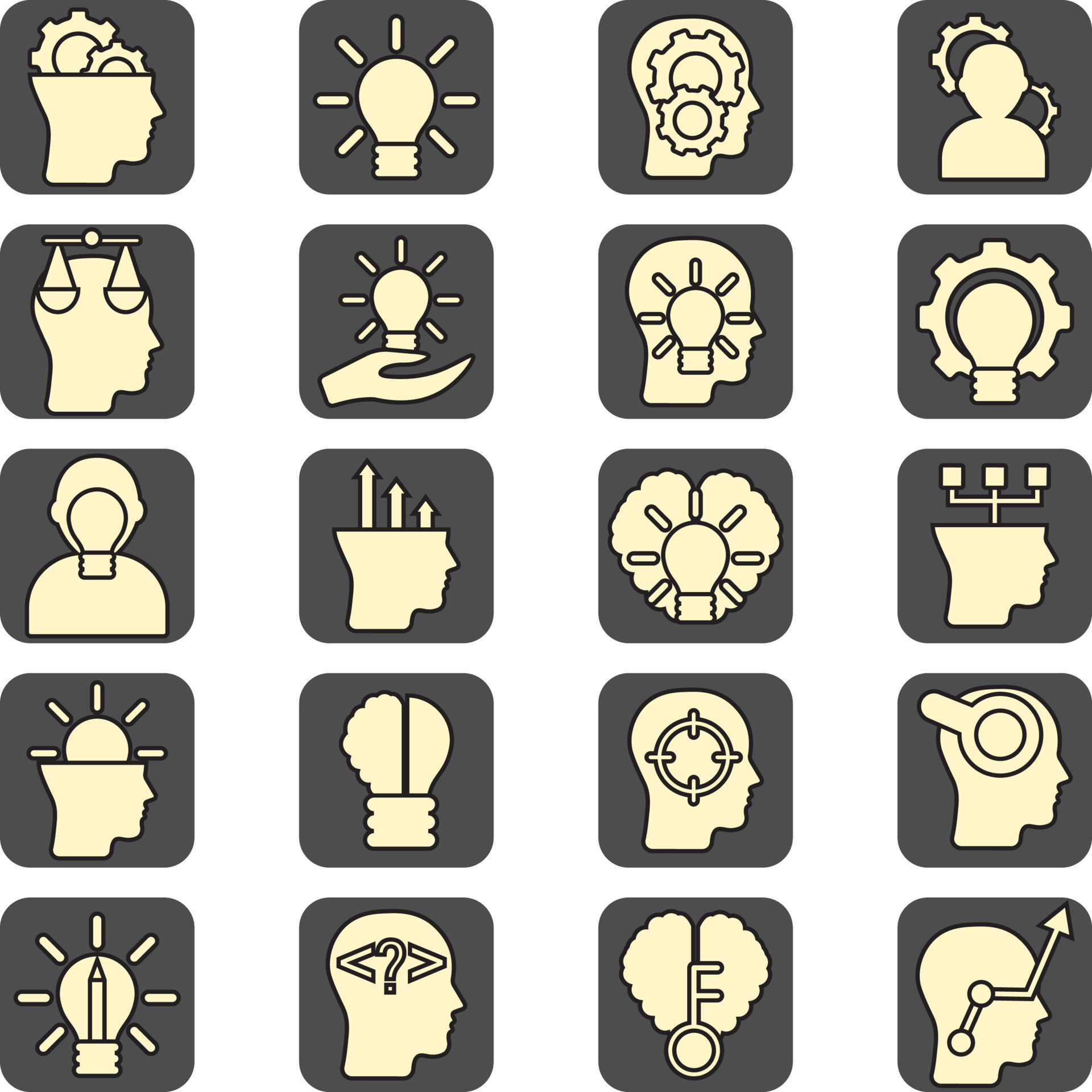 Creative ideas icon pack, illustration, vector, on a white background. 13600491 Vector Art at ...