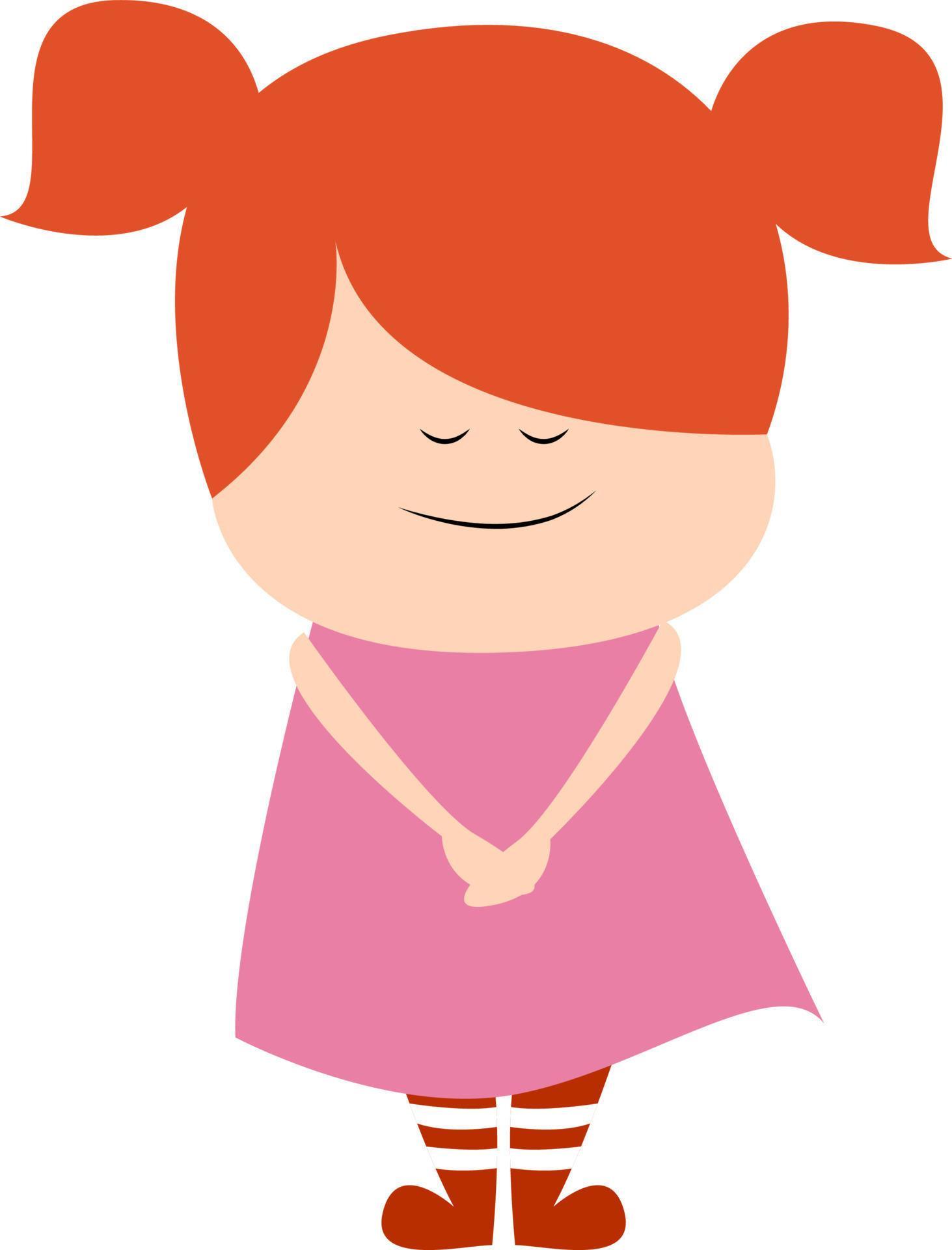 Chica Tímida Ilustración Vector Sobre Fondo Blanco 13600680 Vector En Vecteezy