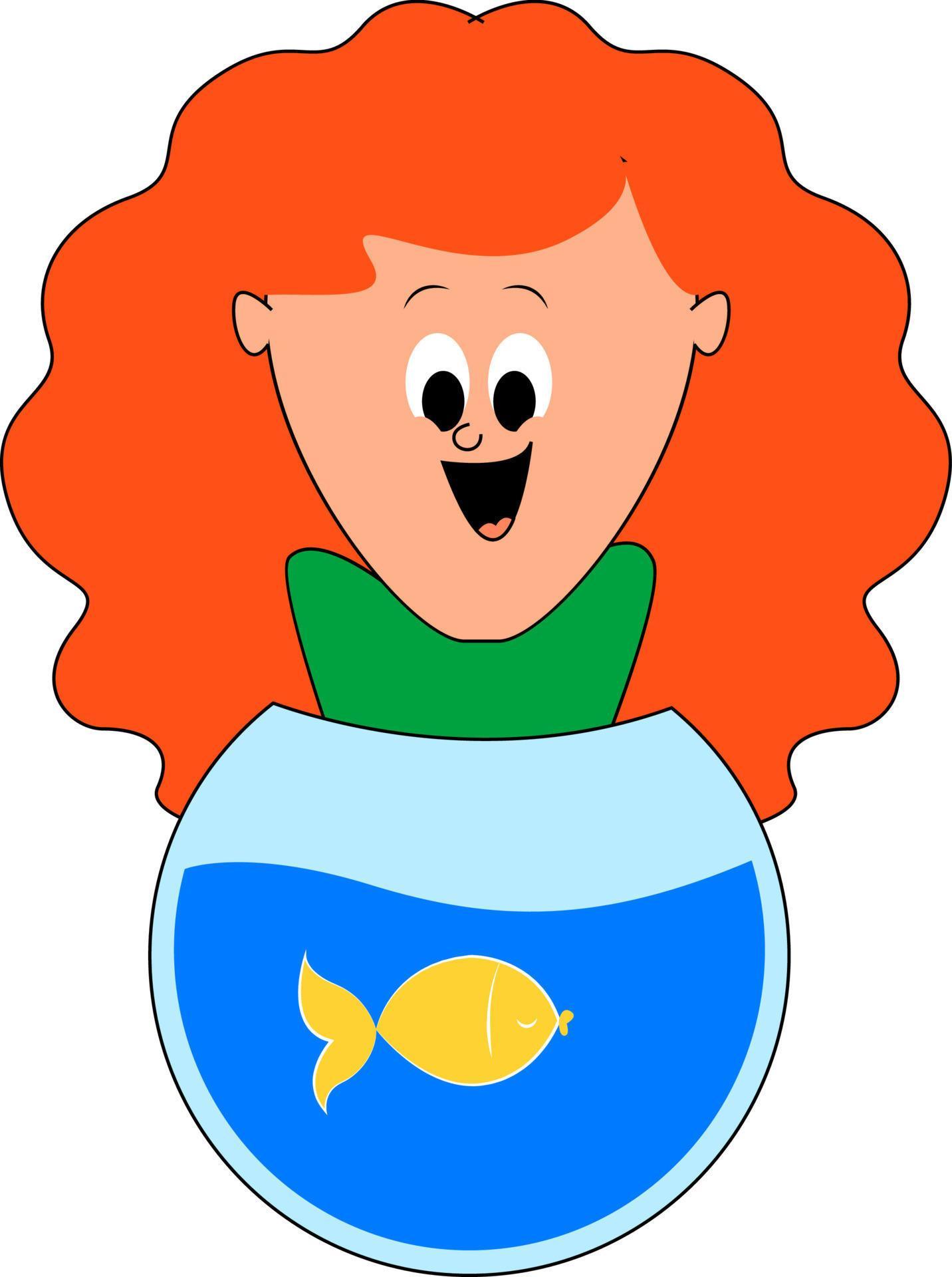 Girl With Red Hair Illustration Vector On White Background 13603394