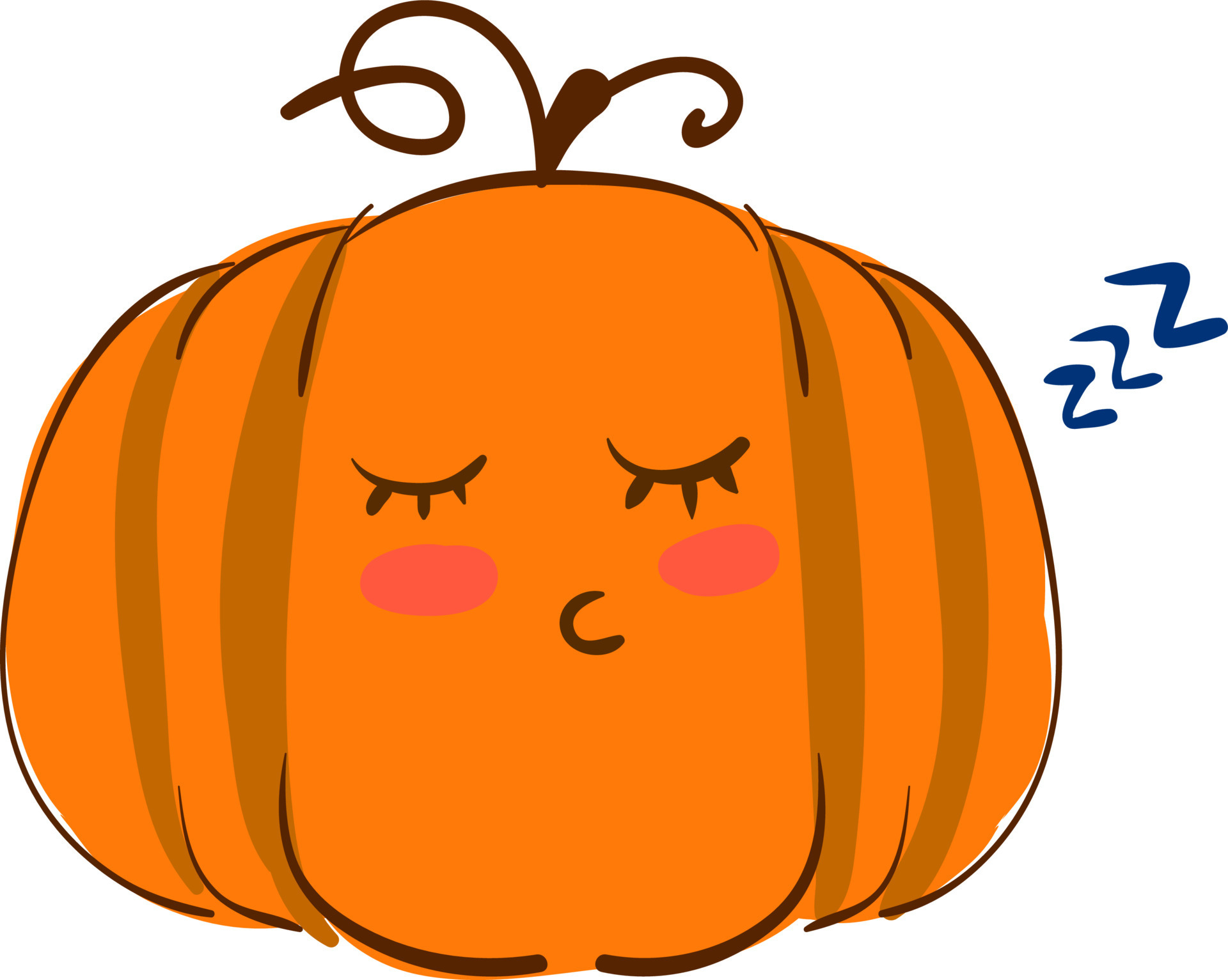 Sleeping pumpkin, illustration, vector on white background. 13603705 ...