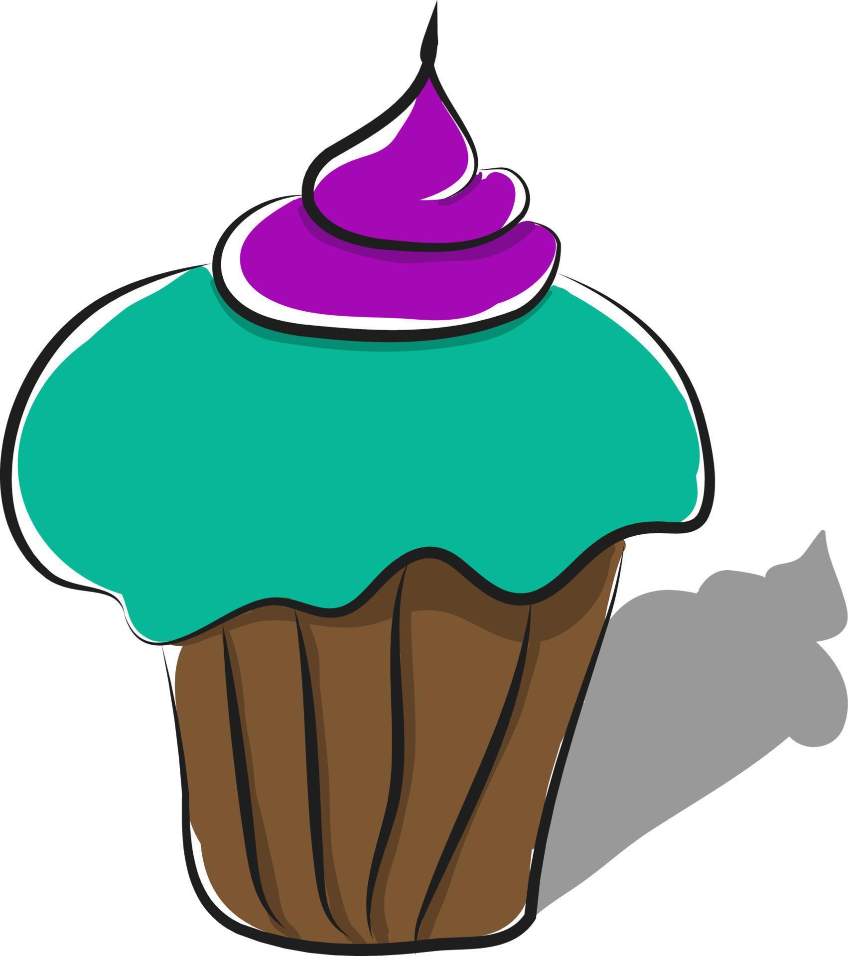 A Tasty Green Cup Cake Vector Or Color Illustration 13603860 Vector